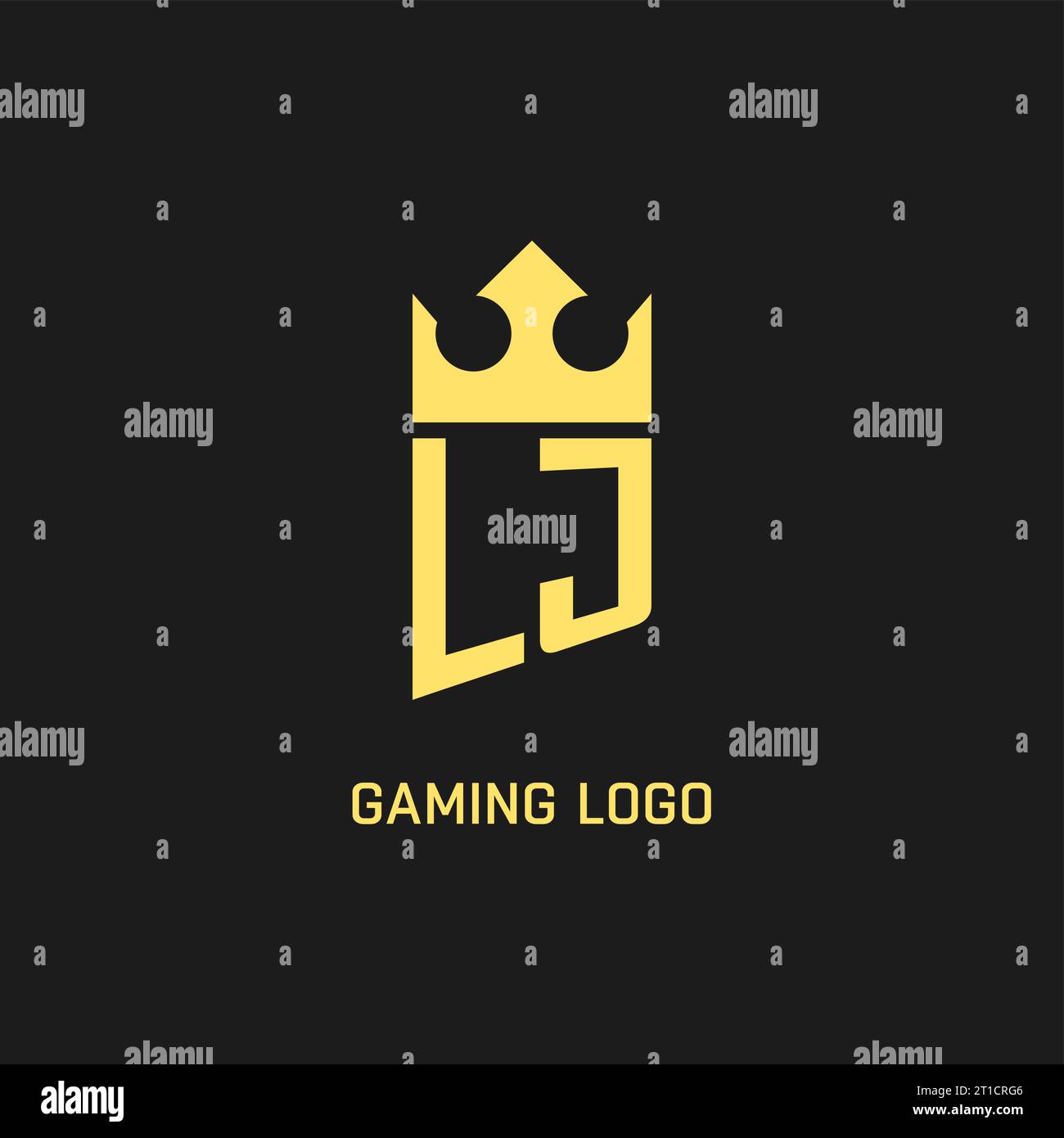 Monogram LJ logo shield crown shape, elegant and luxury initial logo style vector graphic Stock ...