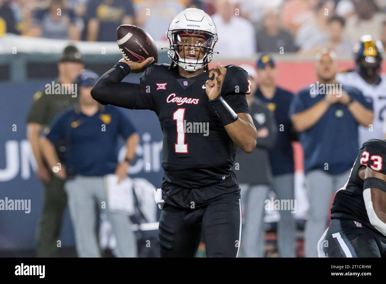 October 12, 2023: Houston Cougars quarterback Donovan Smith (1) throws ...
