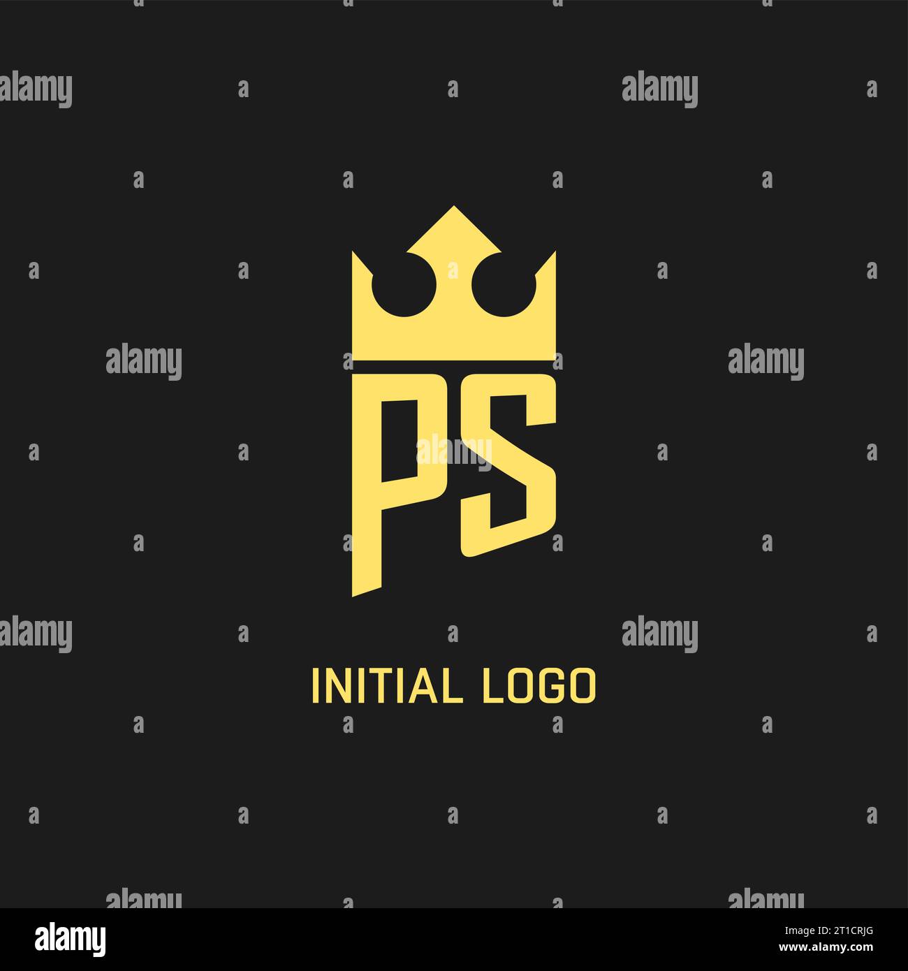Monogram PS logo shield crown shape, elegant and luxury initial logo style vector graphic Stock ...