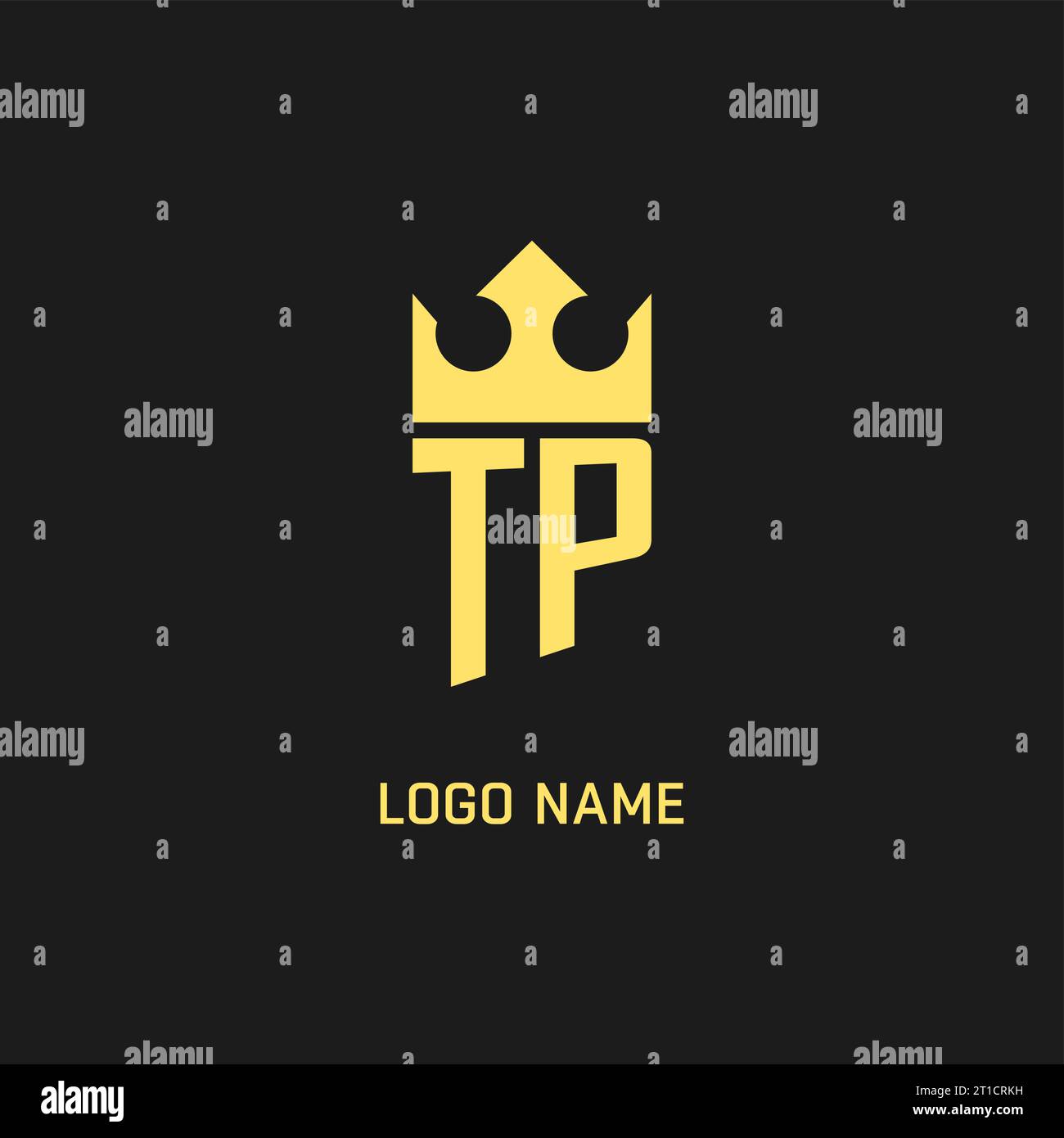Monogram TP logo shield crown shape, elegant and luxury initial logo style vector graphic Stock ...