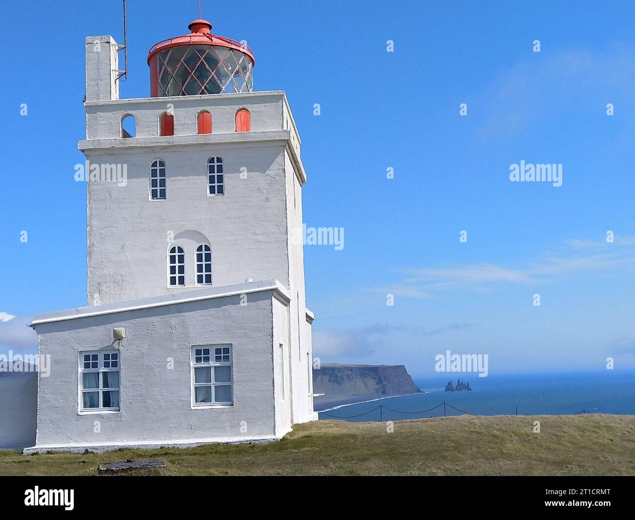 The famous Dyrholaey Lighthouse is a lighthouse located on the central ...