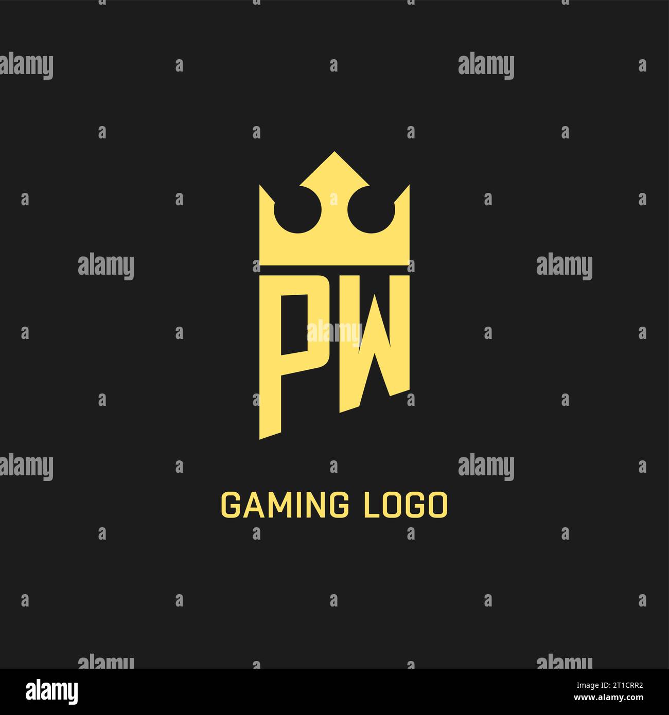 Monogram PW logo shield crown shape, elegant and luxury initial logo ...