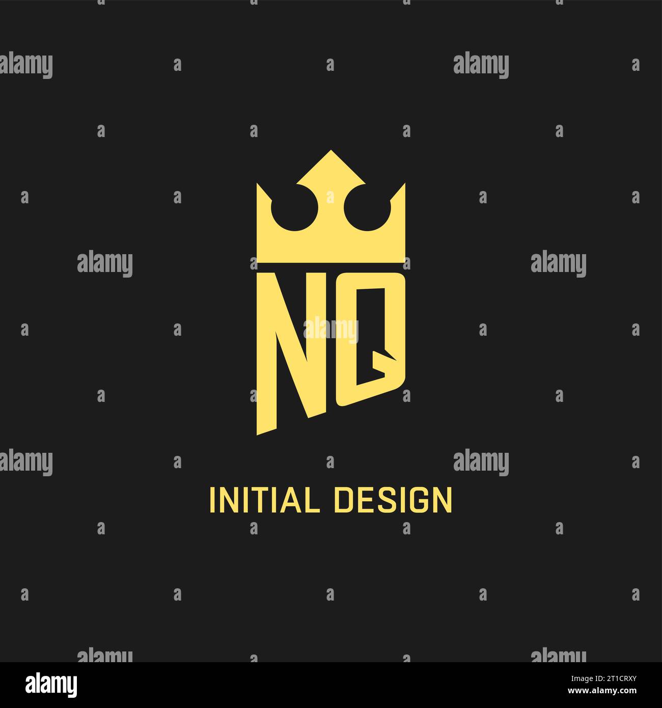 Monogram NQ logo shield crown shape, elegant and luxury initial logo ...