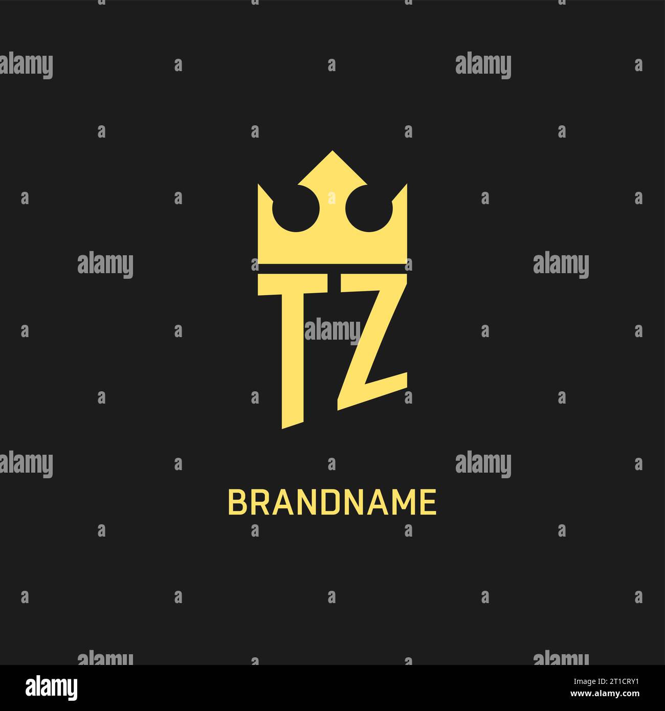 Monogram TZ logo shield crown shape, elegant and luxury initial logo style vector graphic Stock ...