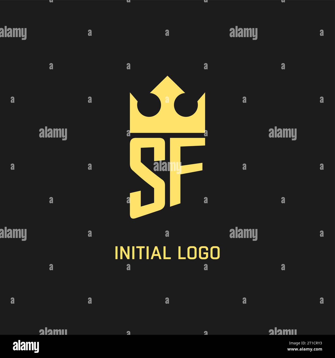 Monogram SF logo shield crown shape, elegant and luxury initial logo ...