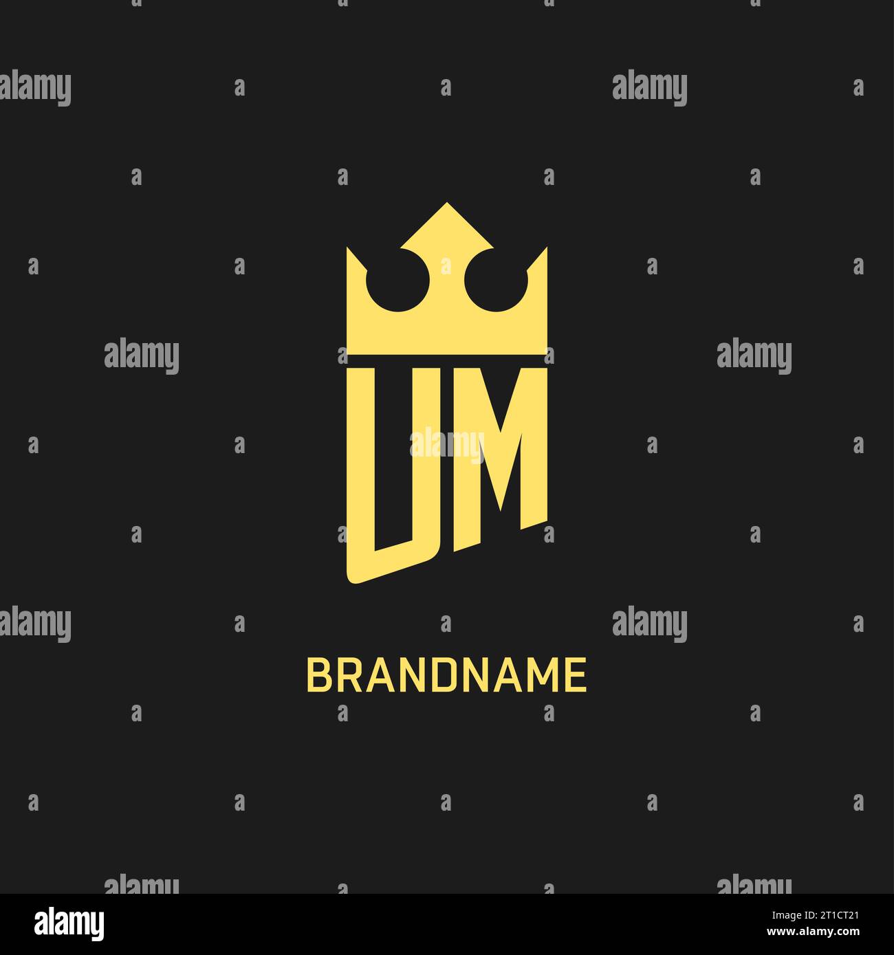 Monogram UM logo shield crown shape, elegant and luxury initial logo ...