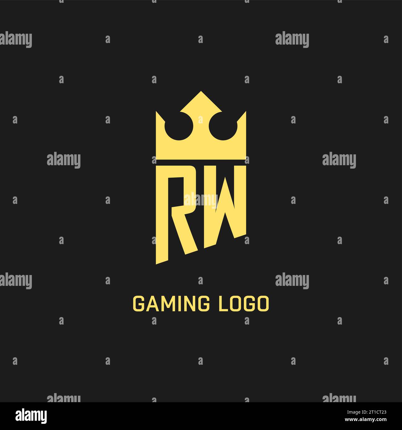 Monogram RW logo shield crown shape, elegant and luxury initial logo ...