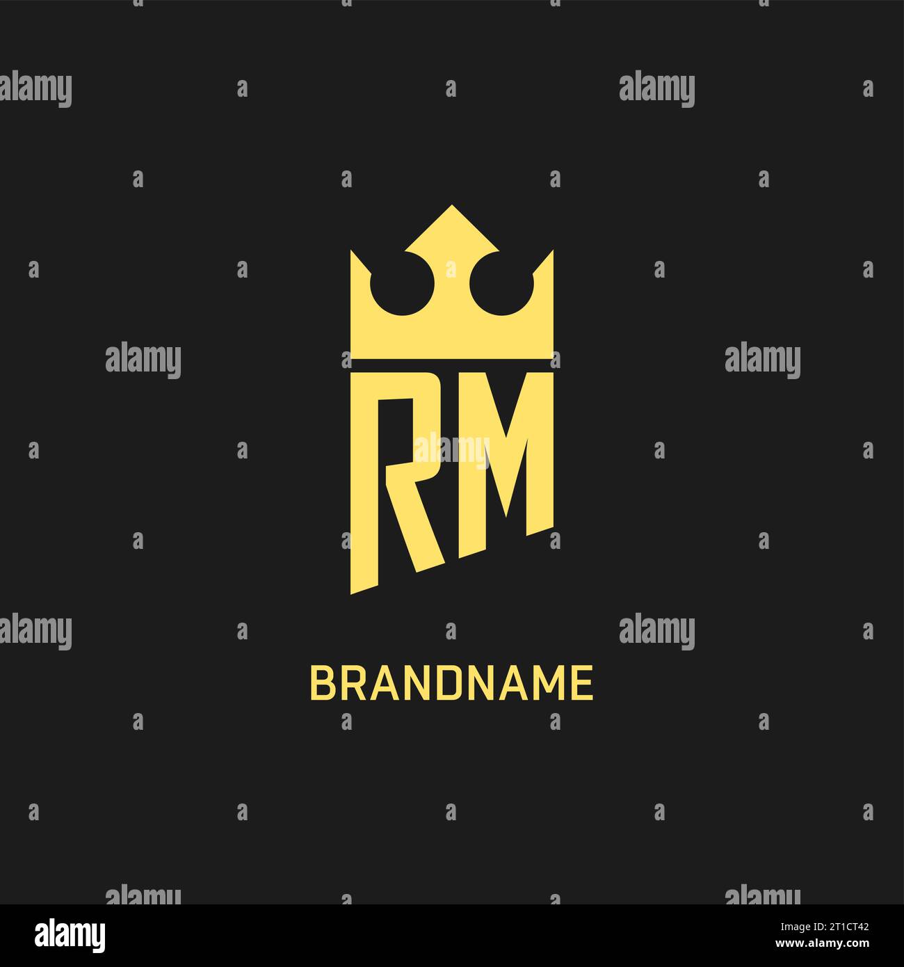 Monogram RM logo shield crown shape, elegant and luxury initial logo ...
