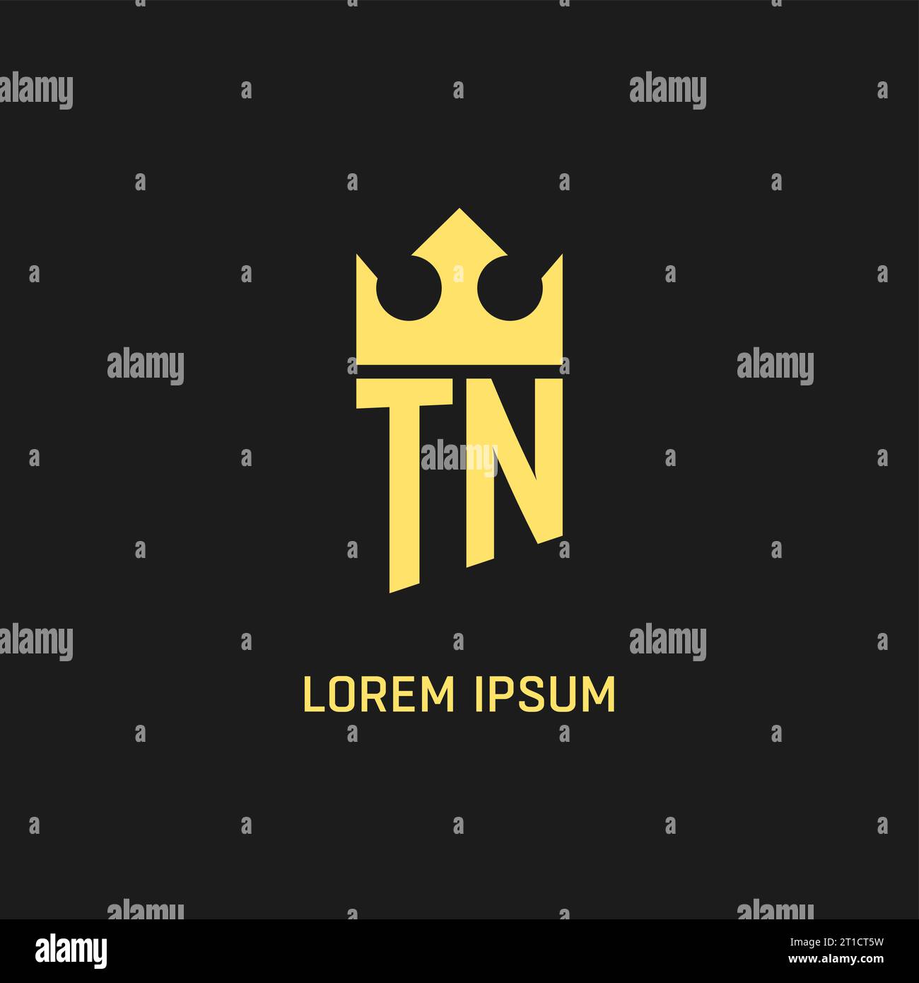 Monogram TN logo shield crown shape, elegant and luxury initial logo ...