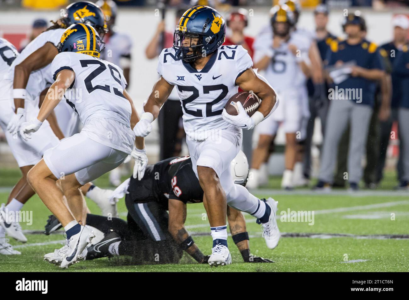 Houston, TX, USA. 12th Oct, 2023. West Virginia Mountaineers running ...