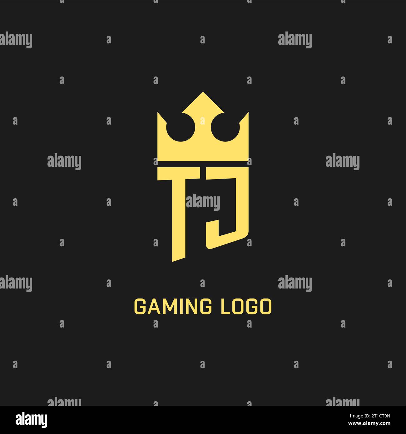 Monogram TJ logo shield crown shape, elegant and luxury initial logo style vector graphic Stock ...