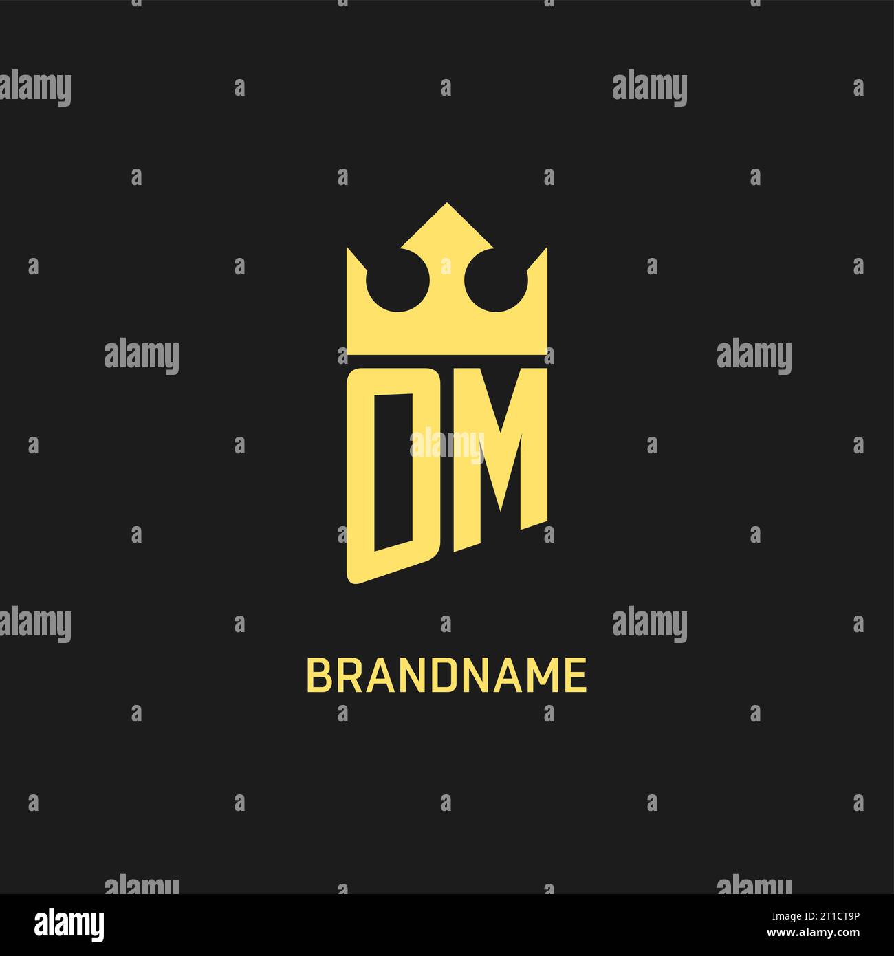 Monogram OM logo shield crown shape, elegant and luxury initial logo style vector graphic Stock ...