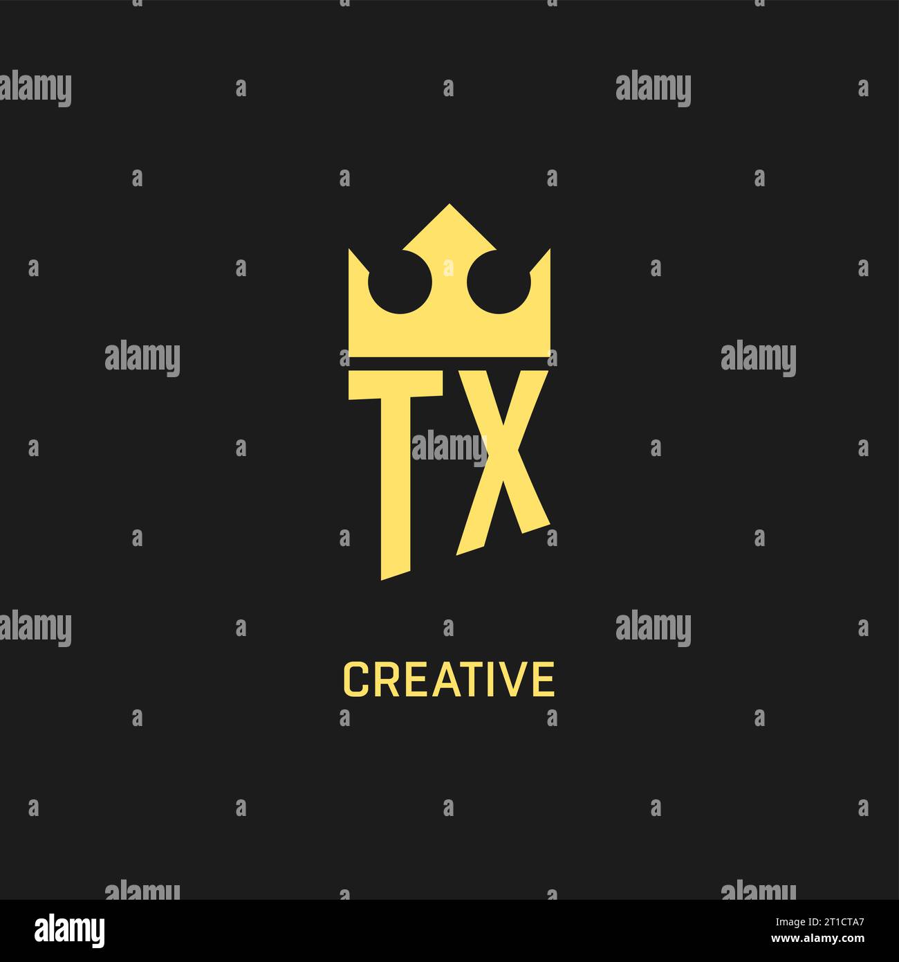Monogram TX logo shield crown shape, elegant and luxury initial logo ...