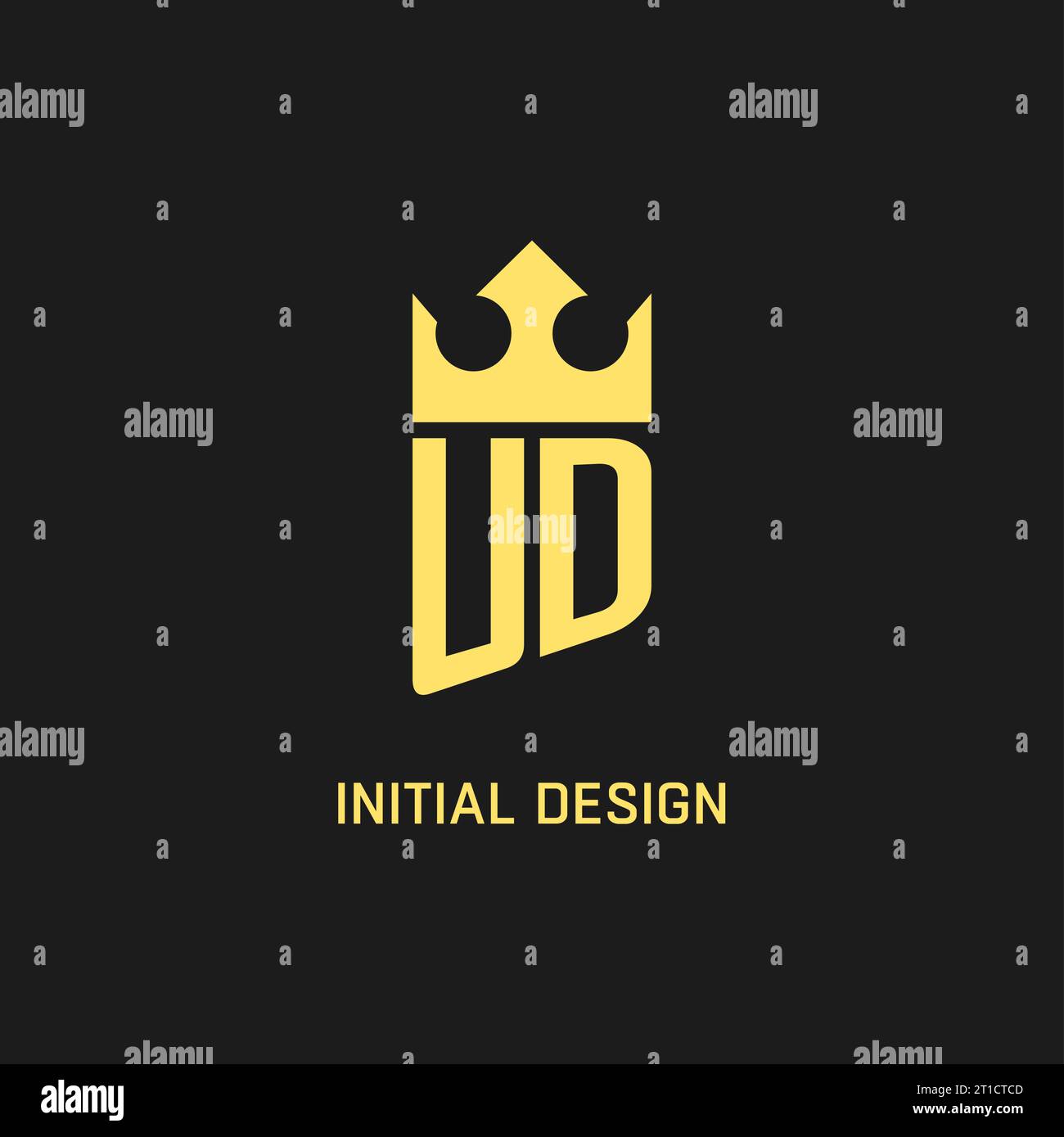 Monogram UD logo shield crown shape, elegant and luxury initial logo ...