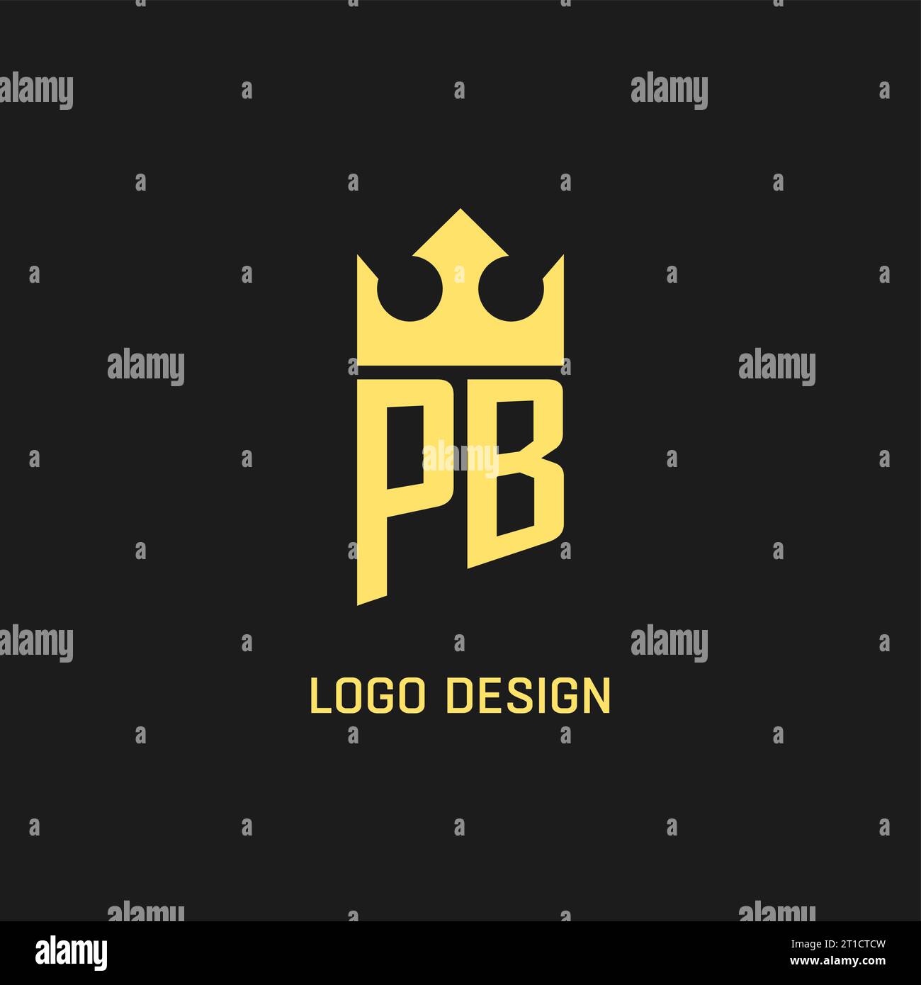 Monogram PB logo shield crown shape, elegant and luxury initial logo ...