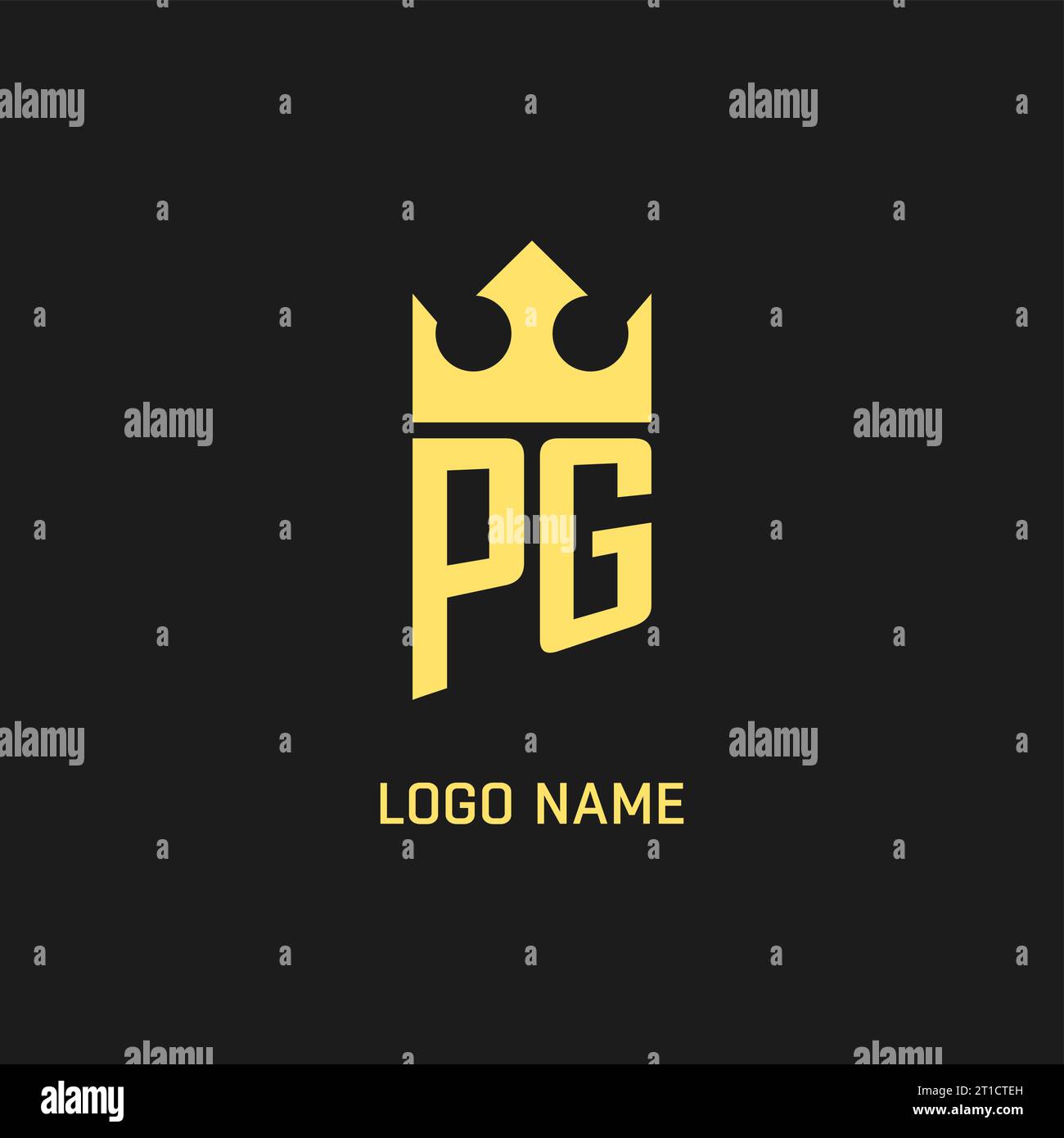 Monogram PG logo shield crown shape, elegant and luxury initial logo ...