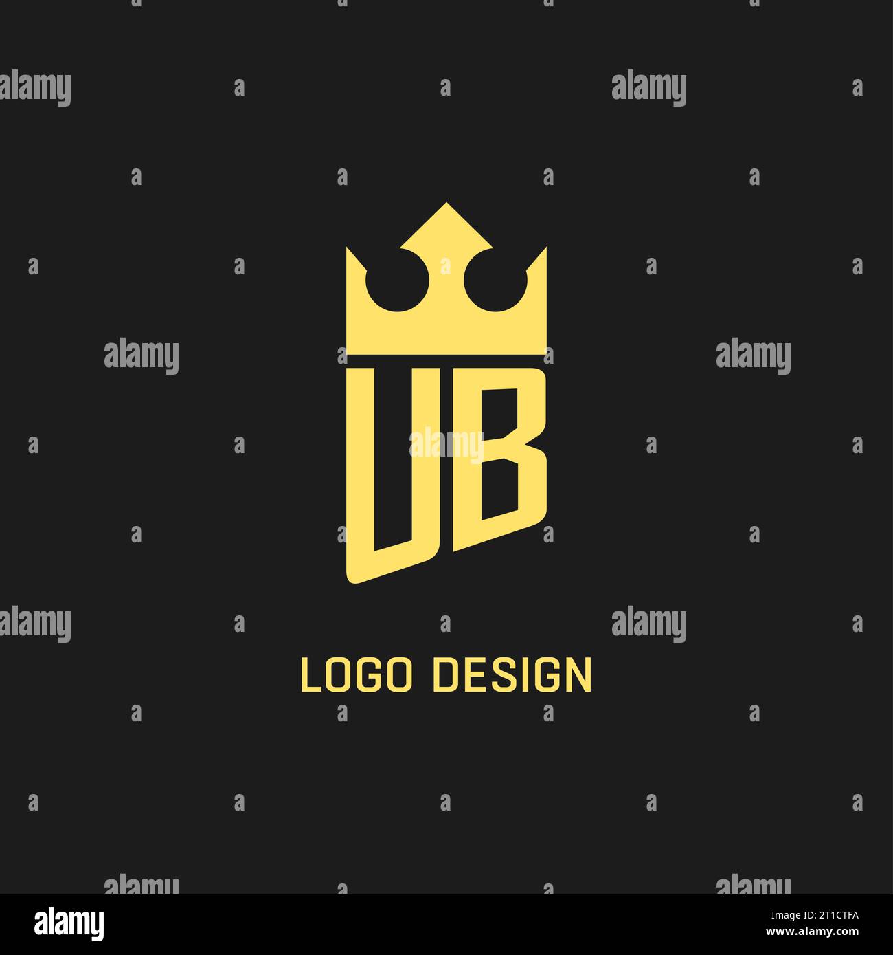 Monogram UB logo shield crown shape, elegant and luxury initial logo style vector graphic Stock ...