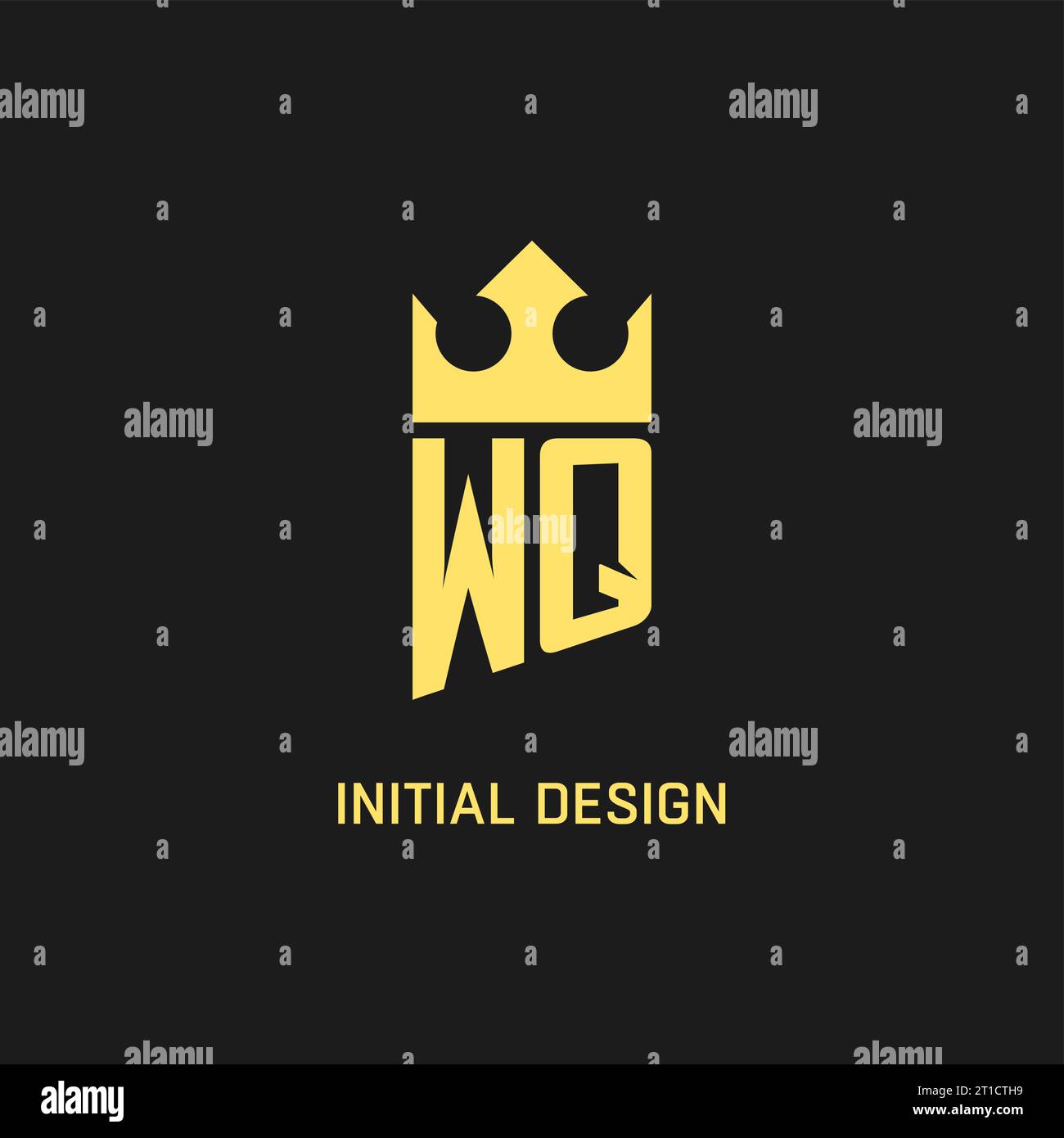 Monogram WQ logo shield crown shape, elegant and luxury initial logo ...