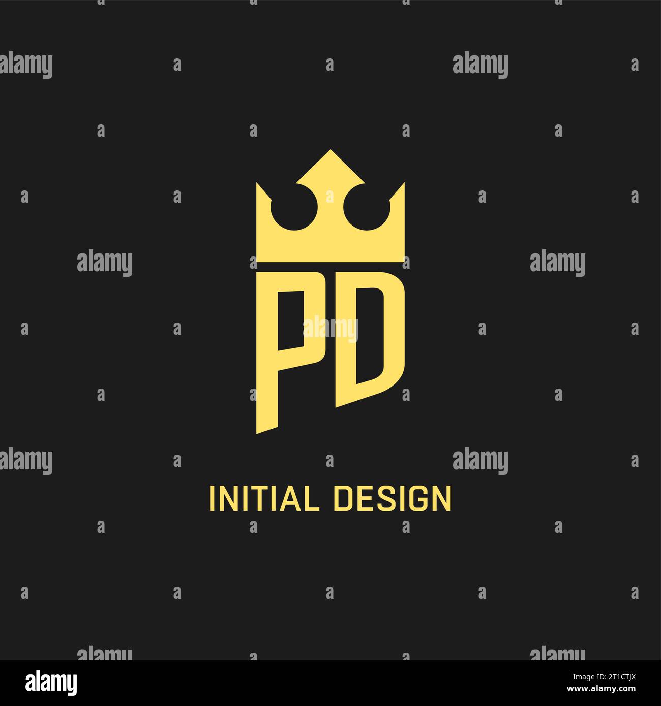 Monogram PD logo shield crown shape, elegant and luxury initial logo style vector graphic Stock ...
