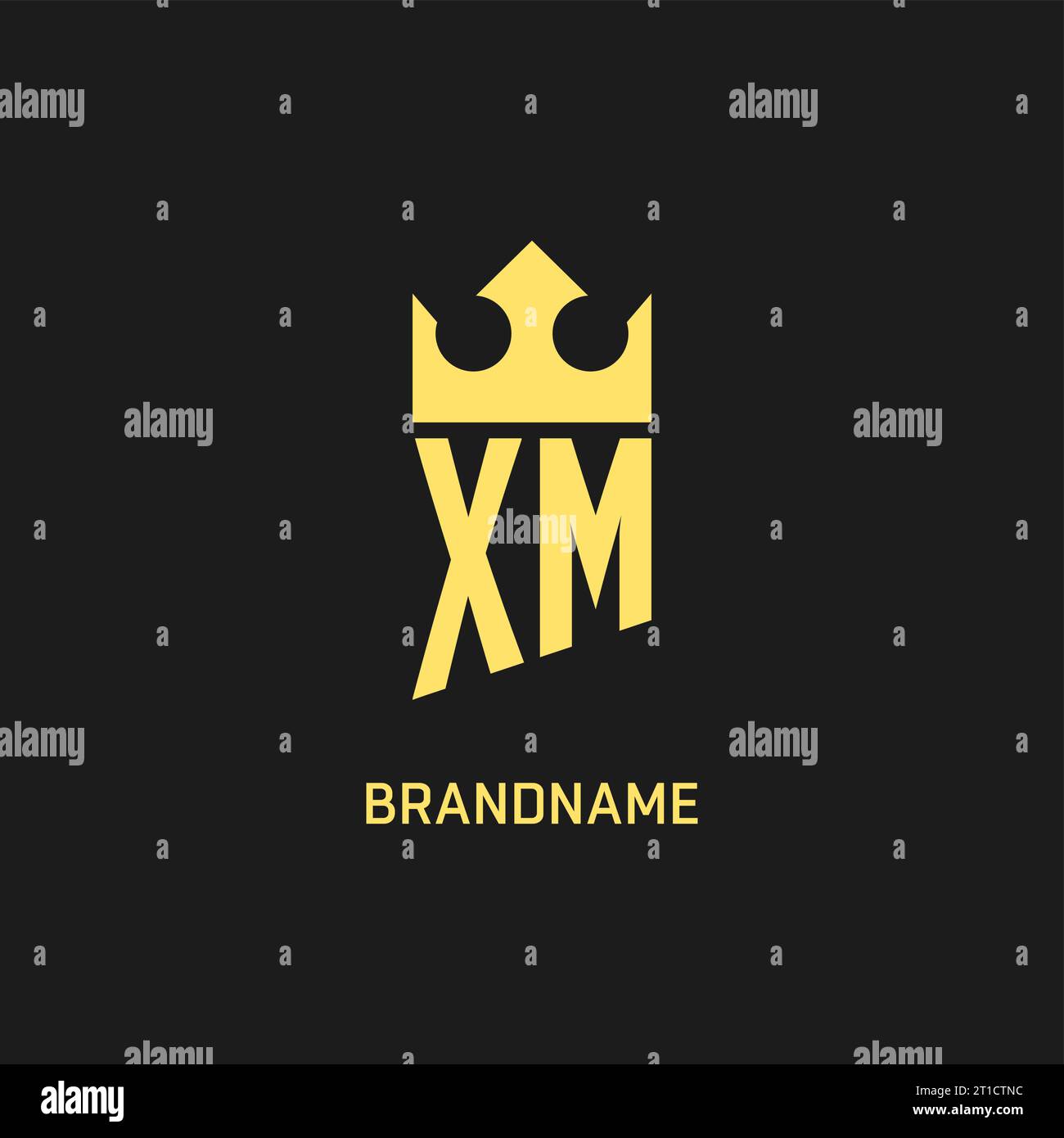 Monogram XM logo shield crown shape, elegant and luxury initial logo ...