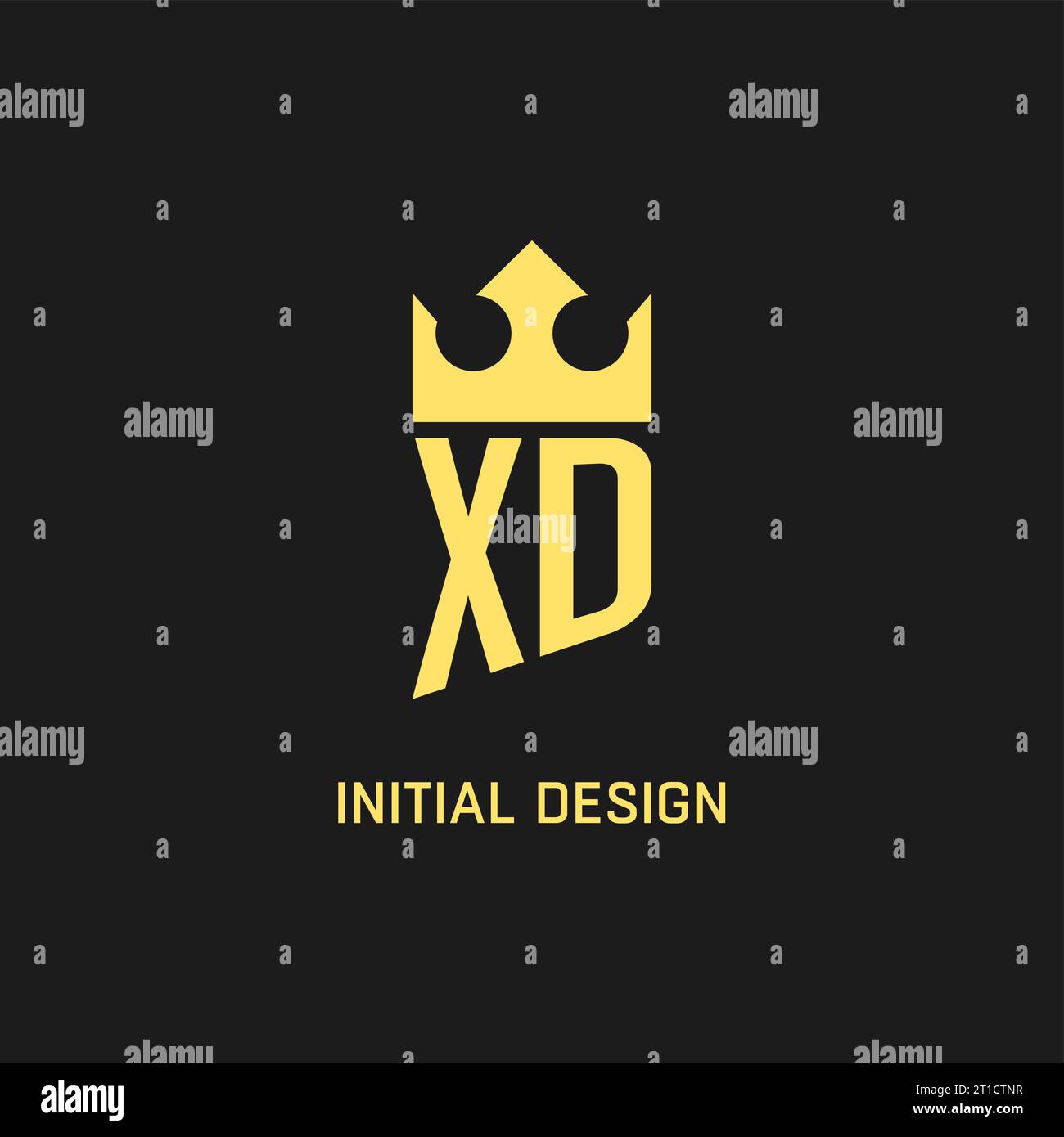 Monogram XD logo shield crown shape, elegant and luxury initial logo style vector graphic Stock ...