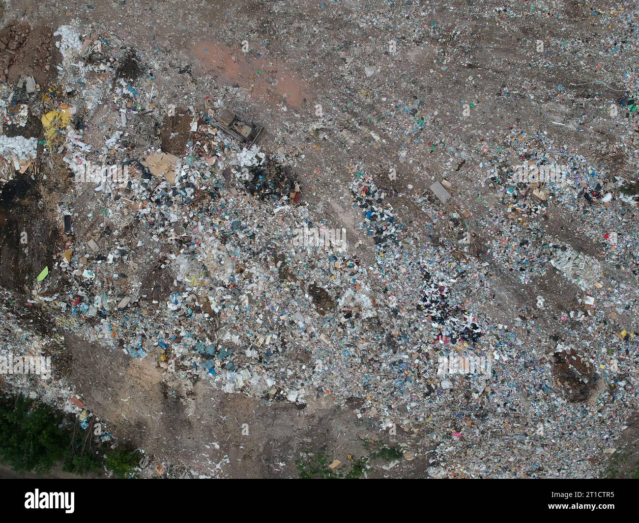 Aerial view of landfill at the summer day. Drone photo Stock Photo - Alamy