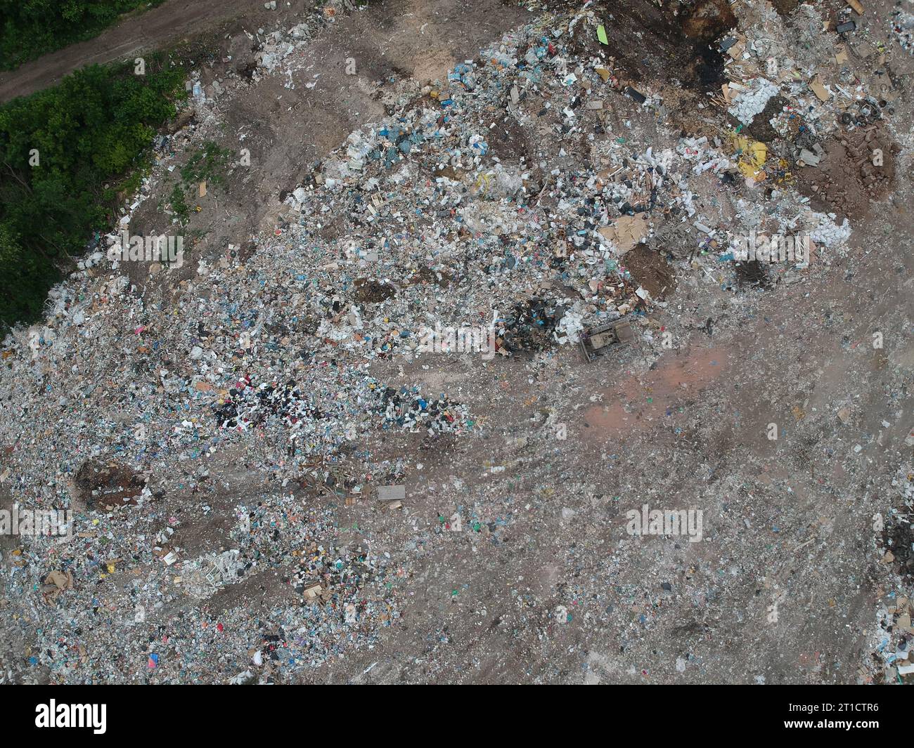 Aerial view of landfill at the summer day. Drone photo Stock Photo - Alamy