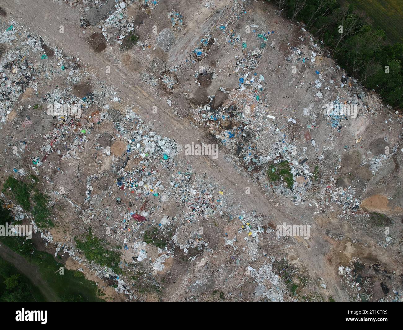 Aerial view of landfill at the summer day. Drone photo Stock Photo - Alamy