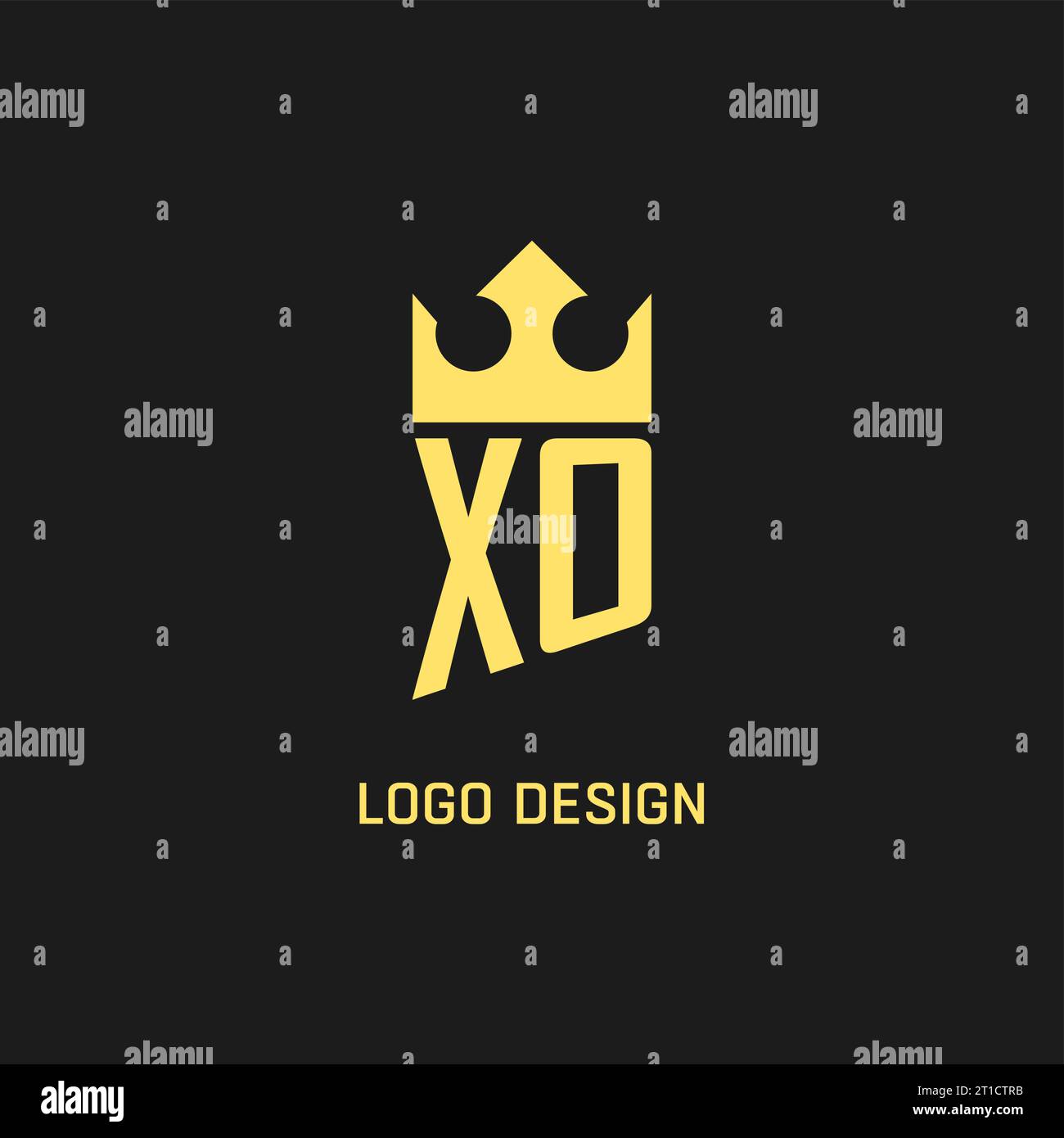 Monogram XO logo shield crown shape, elegant and luxury initial logo style vector graphic Stock ...