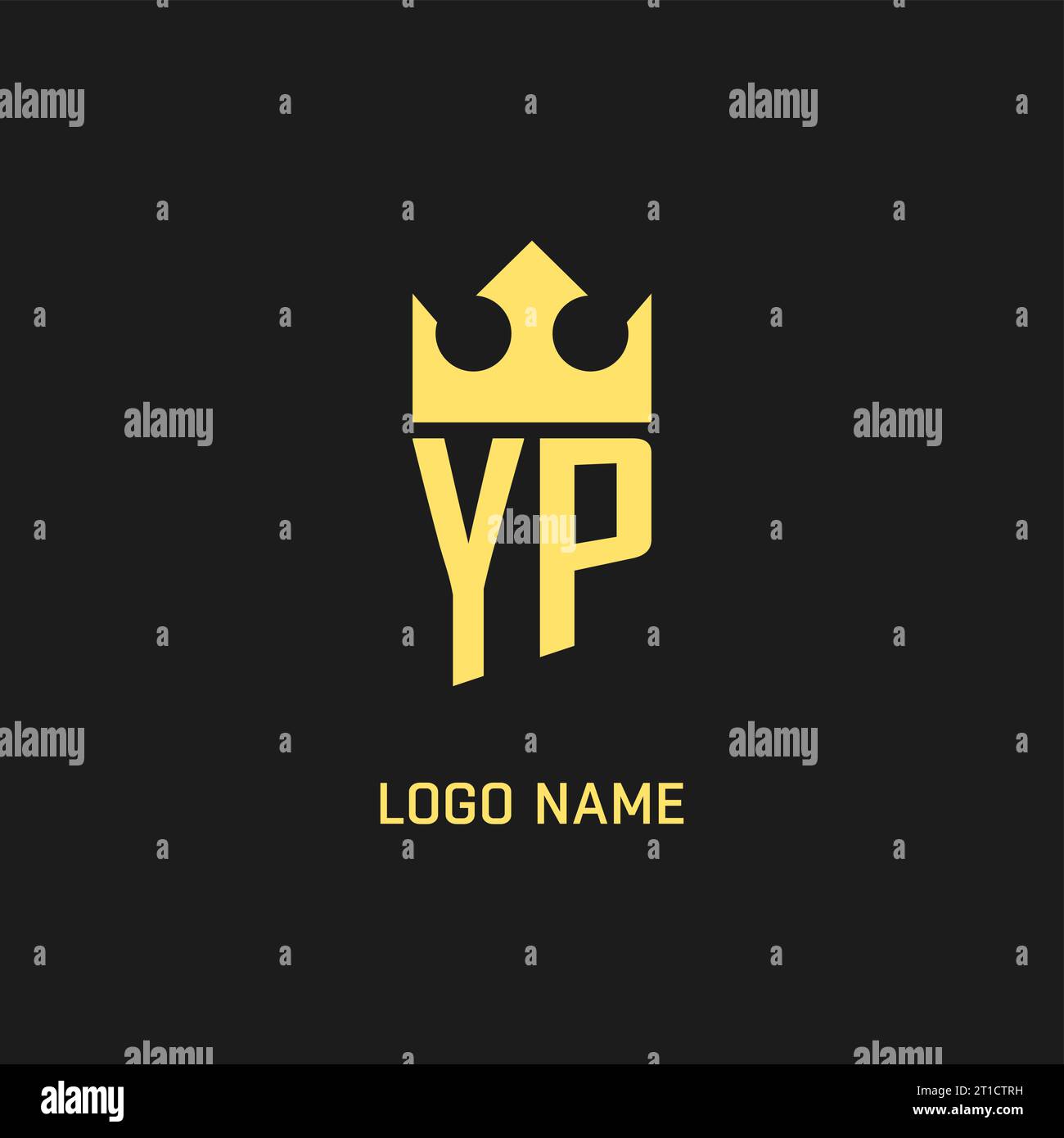 Monogram YP logo shield crown shape, elegant and luxury initial logo ...