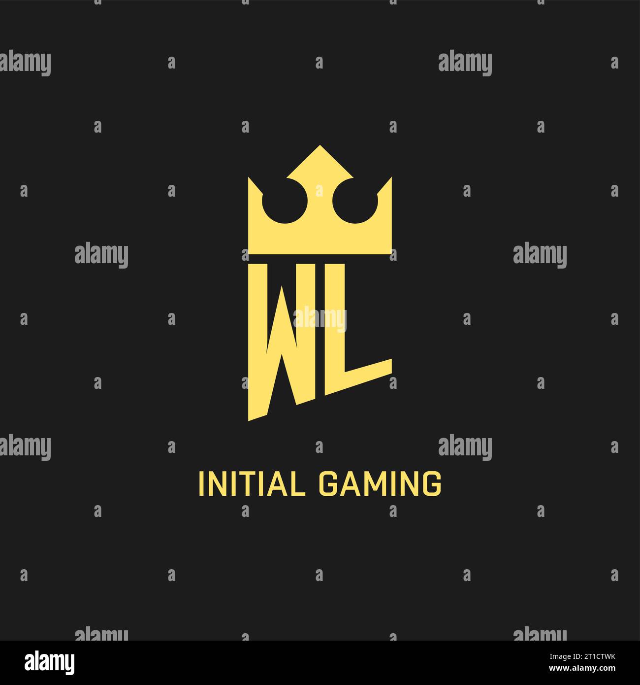 Monogram WL logo shield crown shape, elegant and luxury initial logo ...