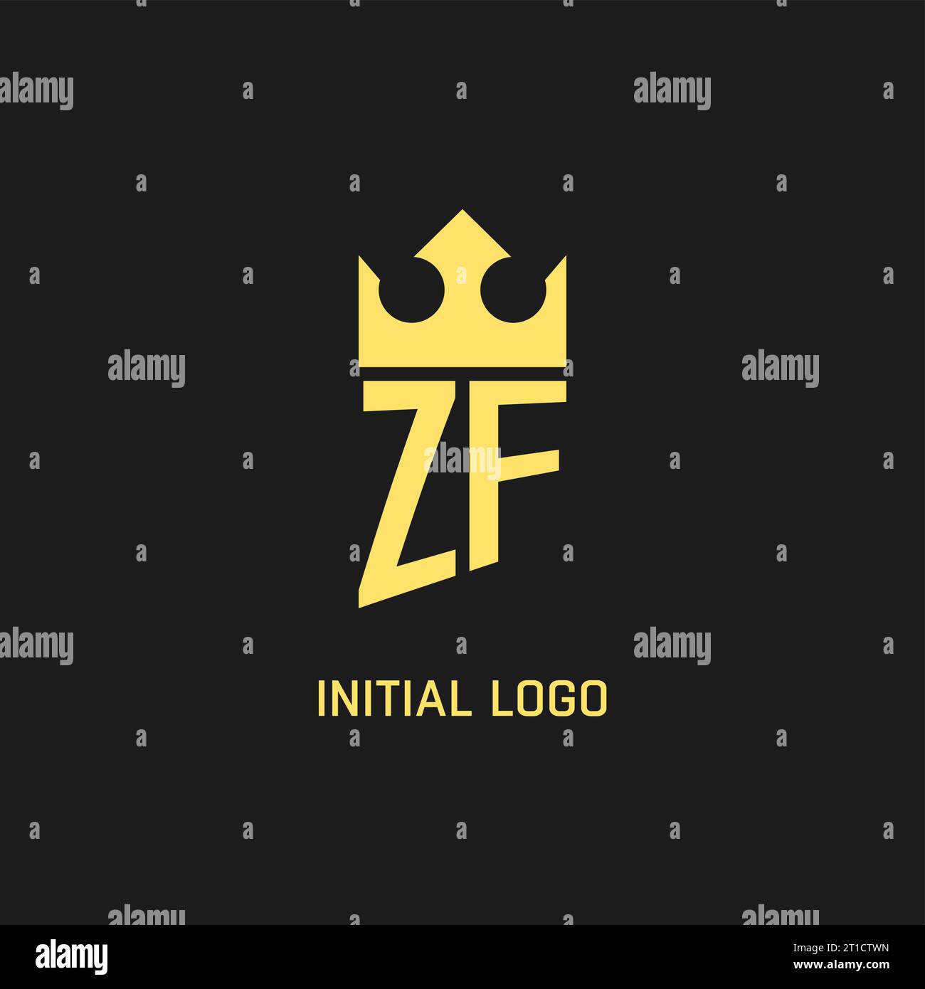 Monogram ZF logo shield crown shape, elegant and luxury initial logo style vector graphic Stock ...