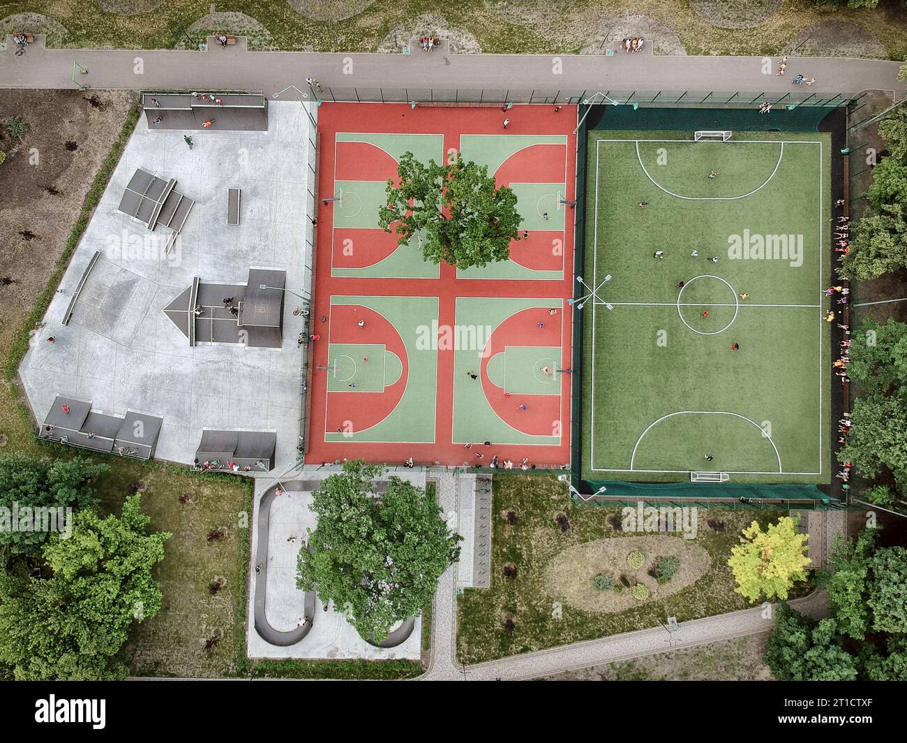 Aerial view of a sports ground. drone photo Stock Photo - Alamy