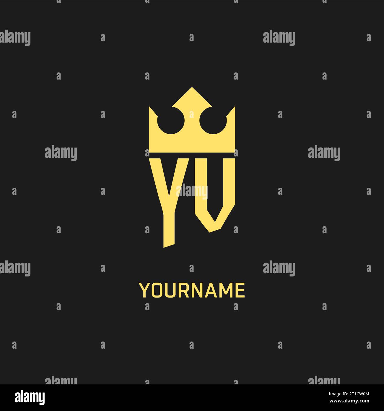 Monogram YV logo shield crown shape, elegant and luxury initial logo ...