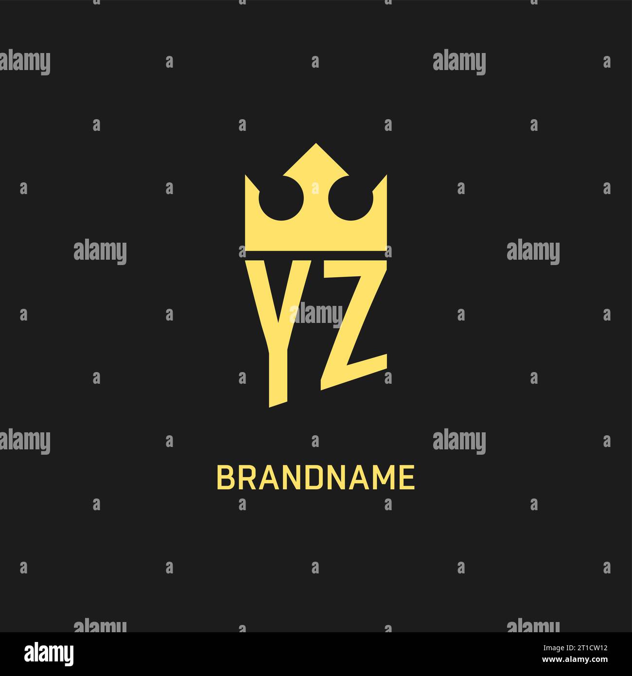 Monogram YZ logo shield crown shape, elegant and luxury initial logo style vector graphic Stock ...
