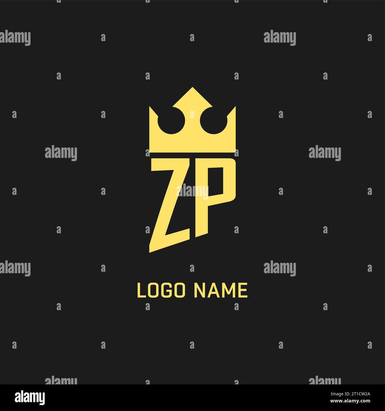 Monogram ZP logo shield crown shape, elegant and luxury initial logo ...