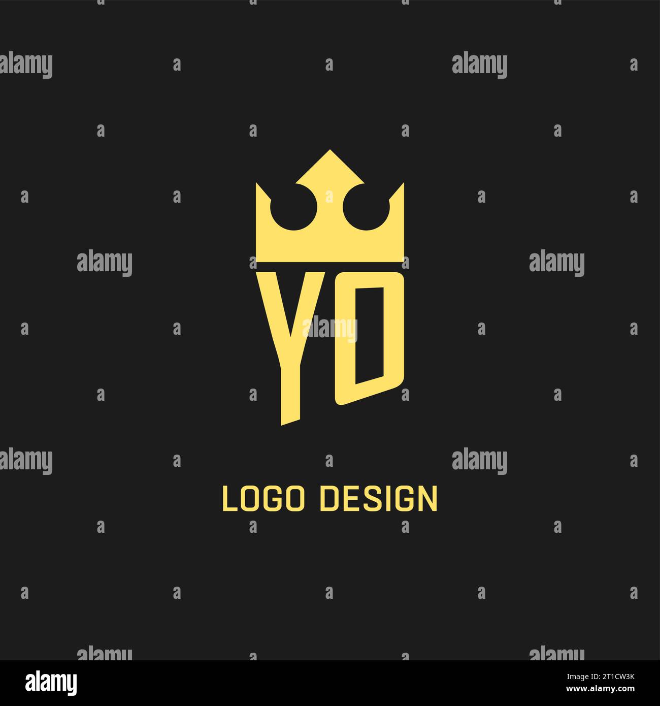 Monogram YO logo shield crown shape, elegant and luxury initial logo ...