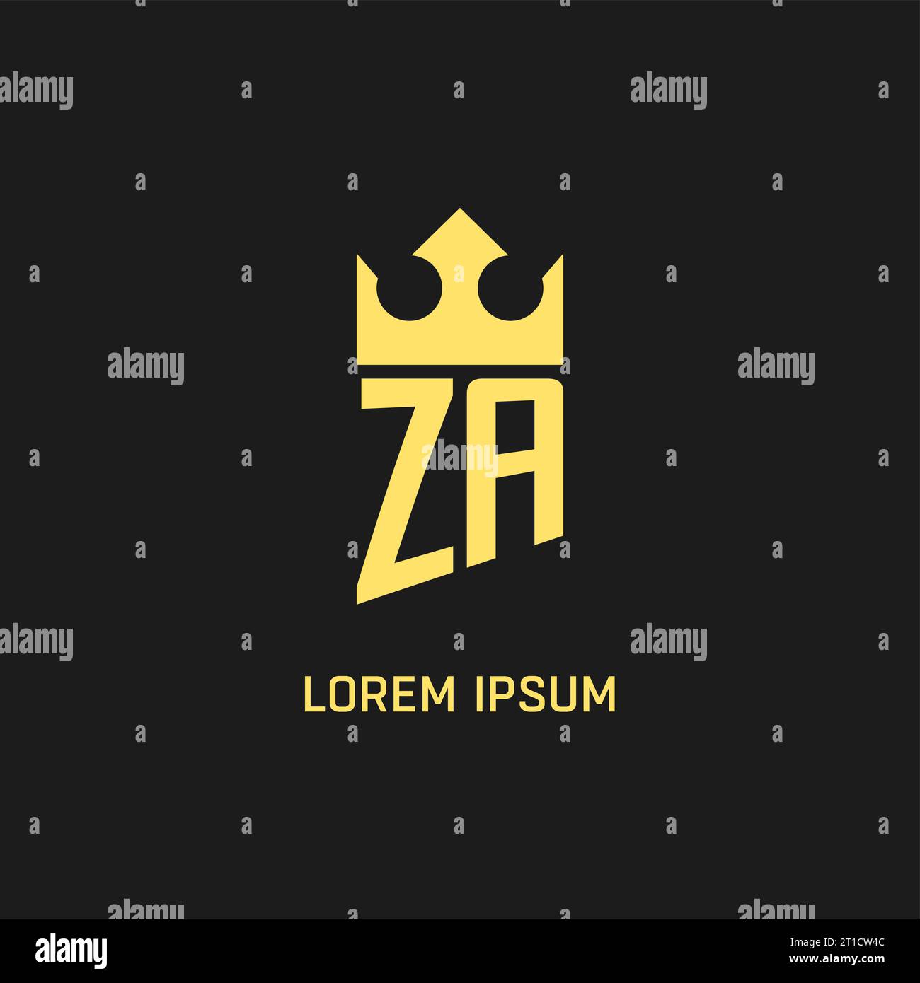 Monogram ZA logo shield crown shape, elegant and luxury initial logo ...