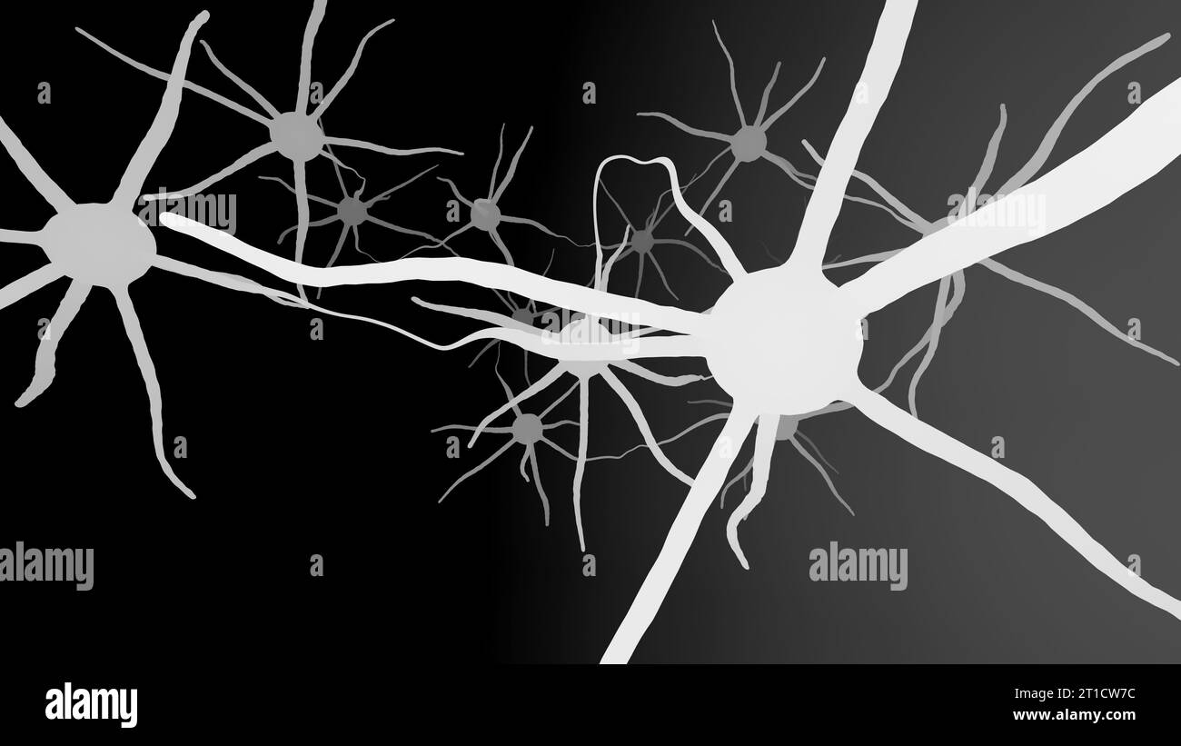 Neurons brain cell medical background Stock Photo - Alamy