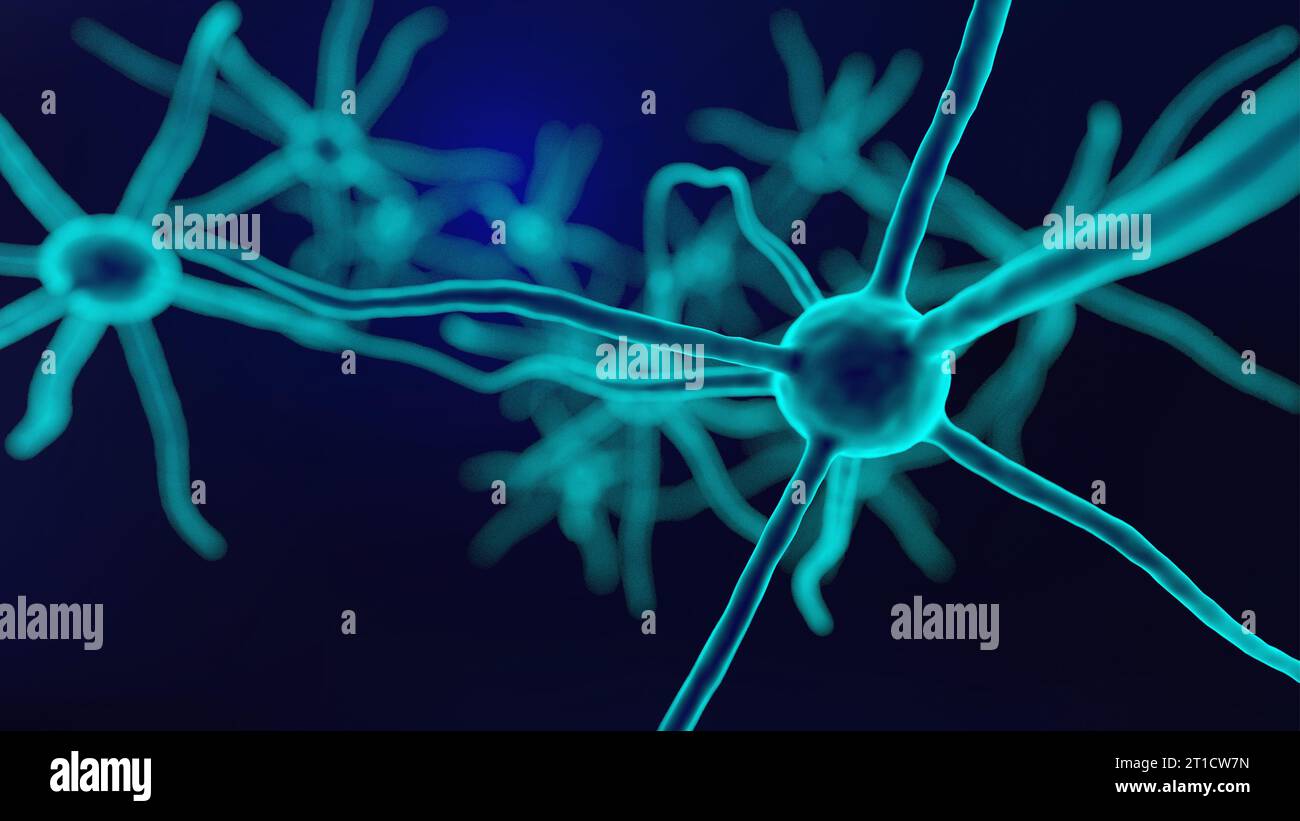 Neurons brain cell medical background Stock Photo - Alamy