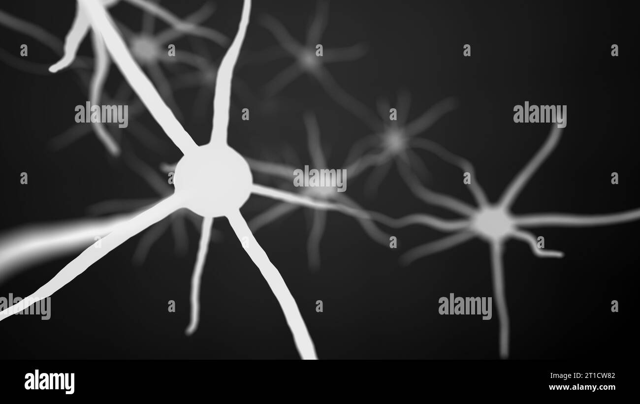 Neurons brain cell medical background Stock Photo - Alamy