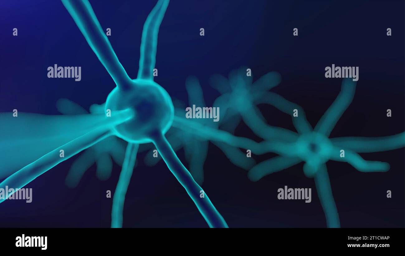 Neurons brain cell medical background Stock Photo - Alamy