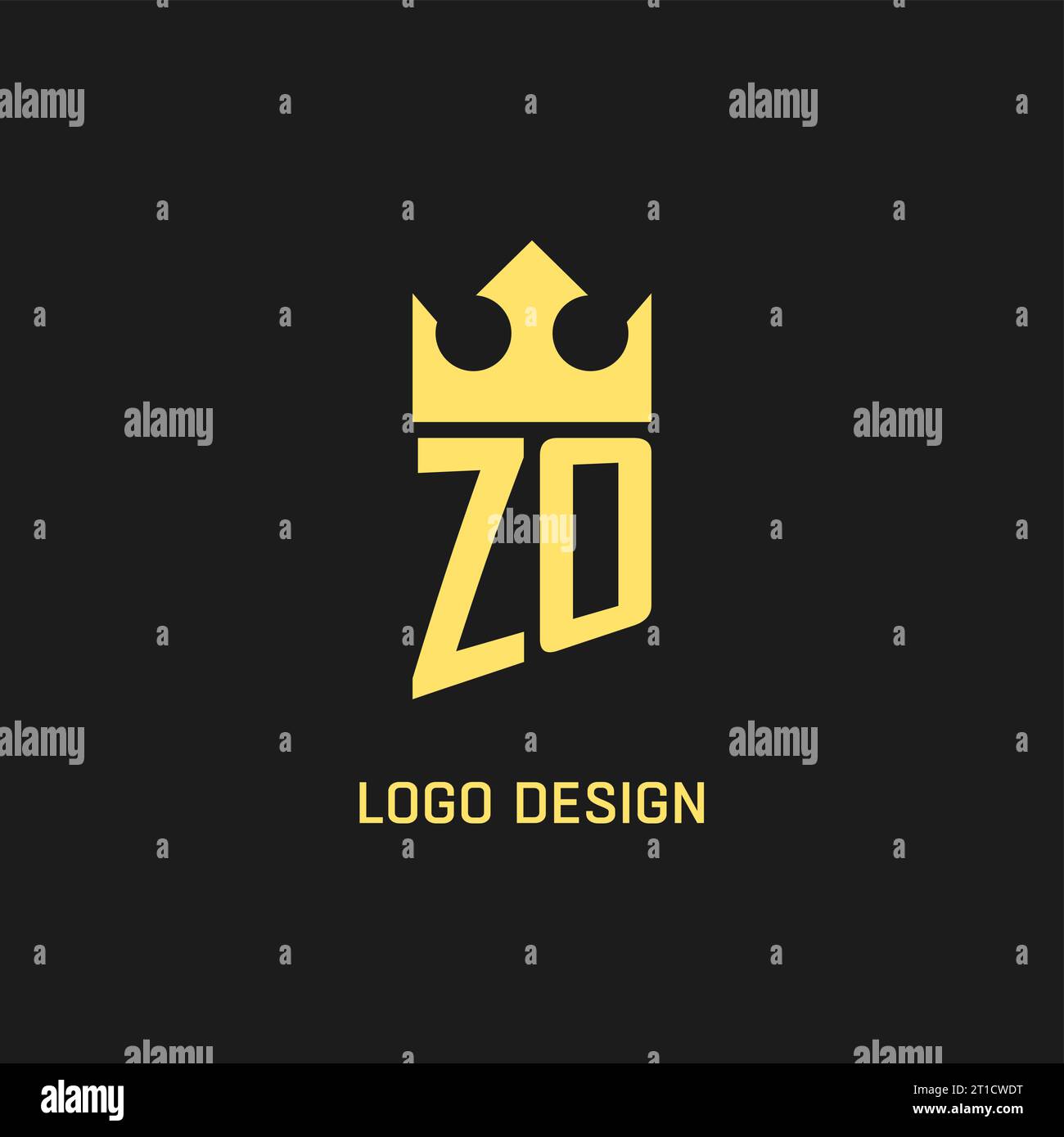 Monogram ZO logo shield crown shape, elegant and luxury initial logo ...