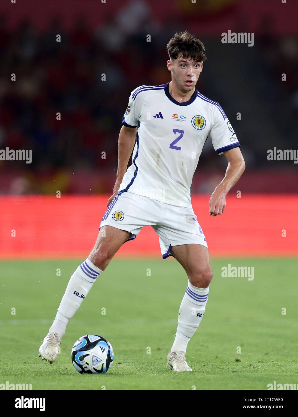 Scotland's Aaron Hickey during the UEFA Euro 2024 Qualifying Group D ...