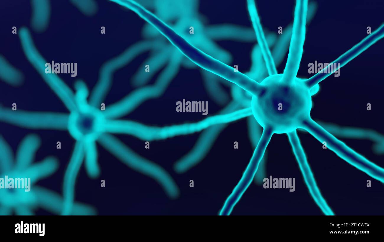 Neurons brain cell medical background Stock Photo - Alamy