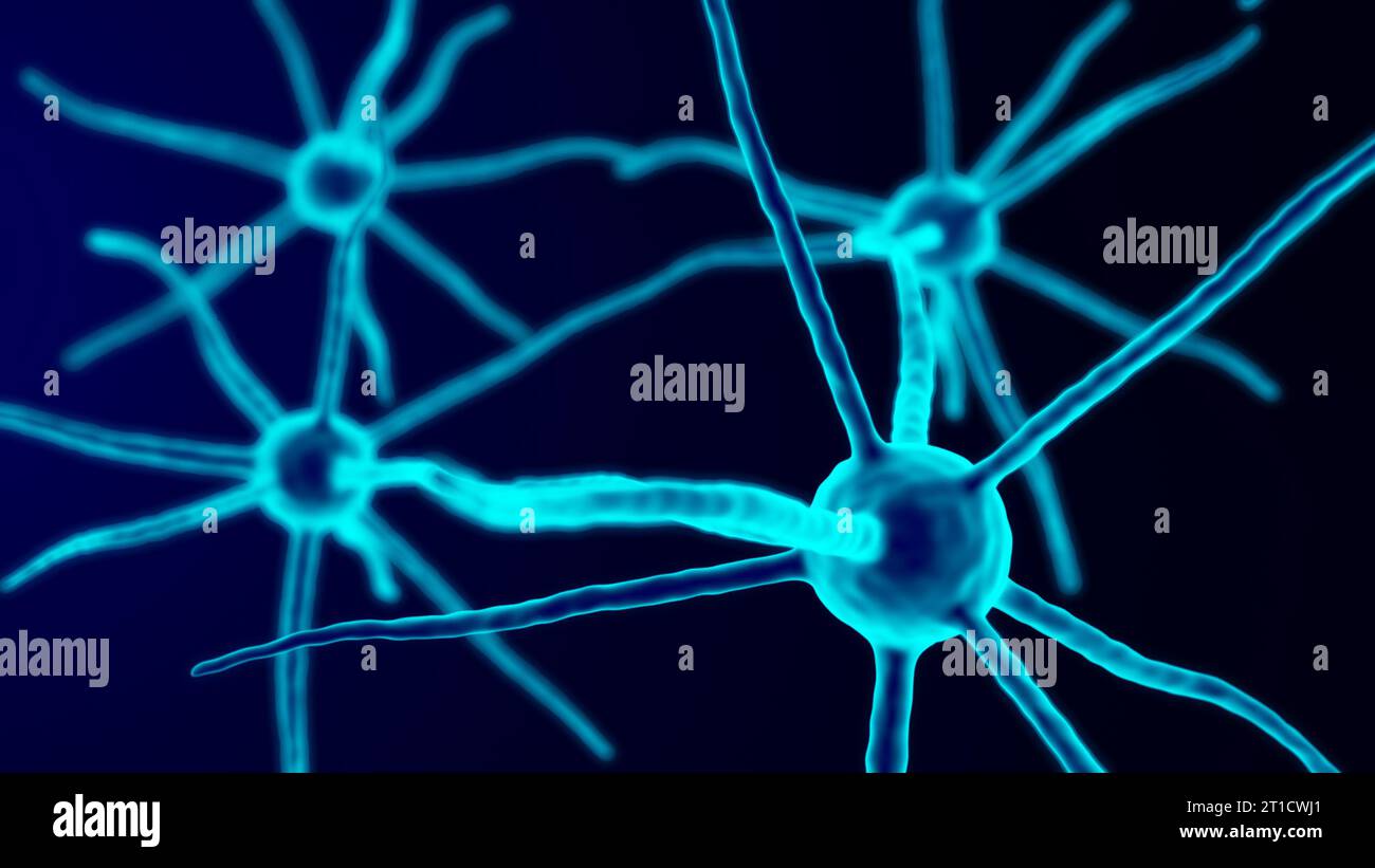 Neurons brain cell medical background Stock Photo - Alamy