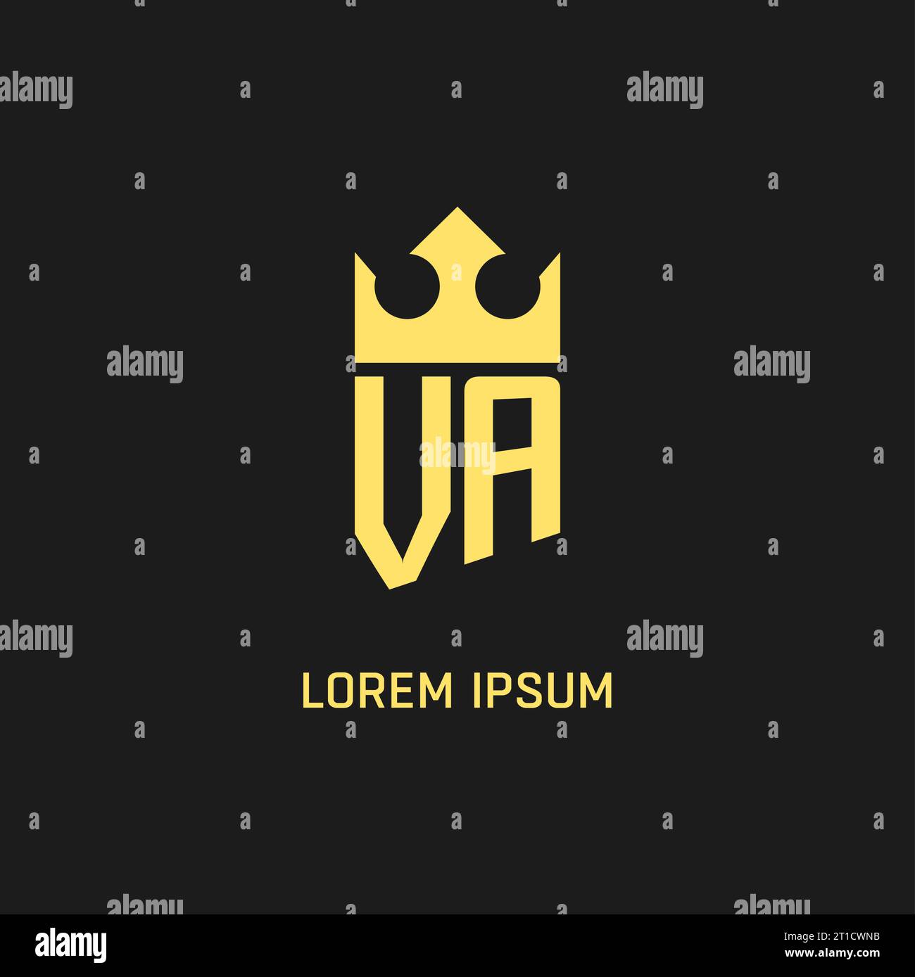 Monogram VA logo shield crown shape, elegant and luxury initial logo style vector graphic Stock ...