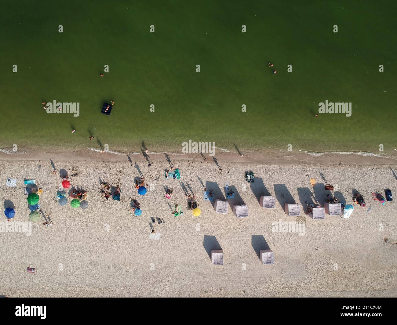 Aerial summer view of Beach of Azov Sea, Ukraine. Drone photo Stock ...