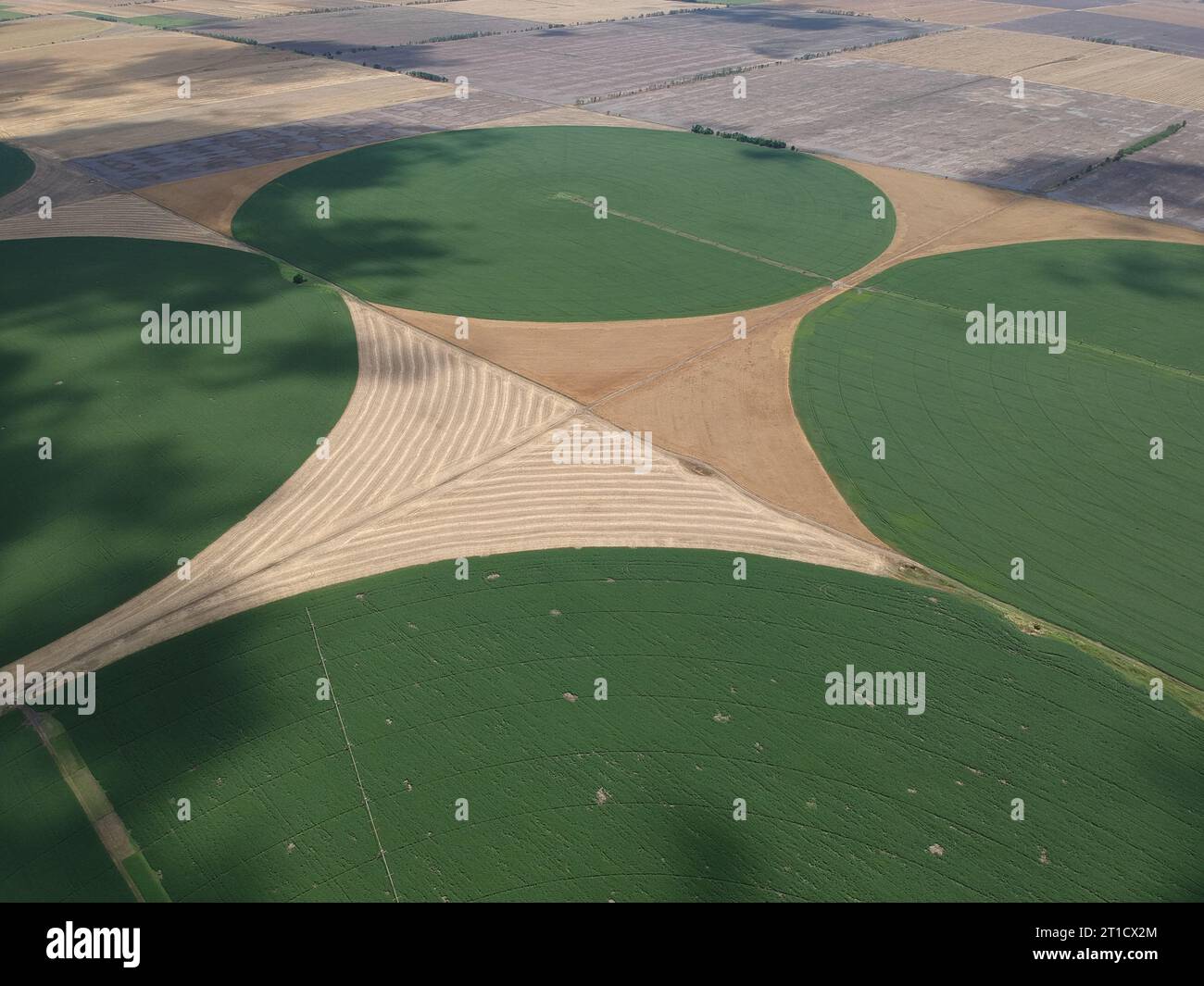 Aerial view circular fields irrigation hi-res stock photography and ...