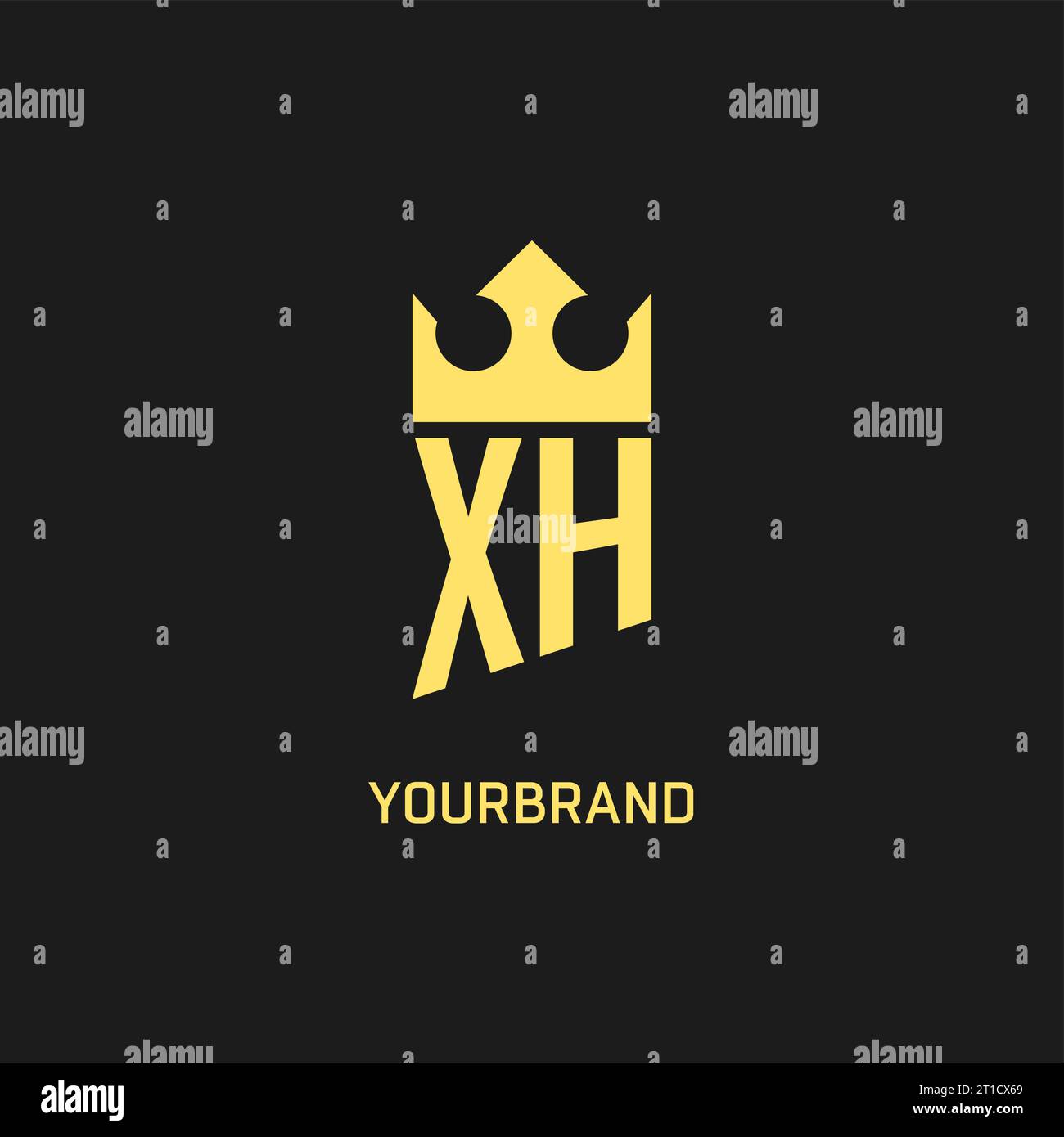 Monogram XH logo shield crown shape, elegant and luxury initial logo ...